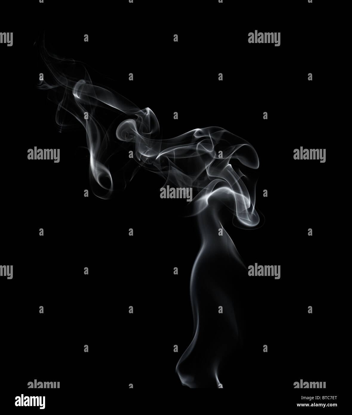 Smoke isolated on black background Stock Photo - Alamy