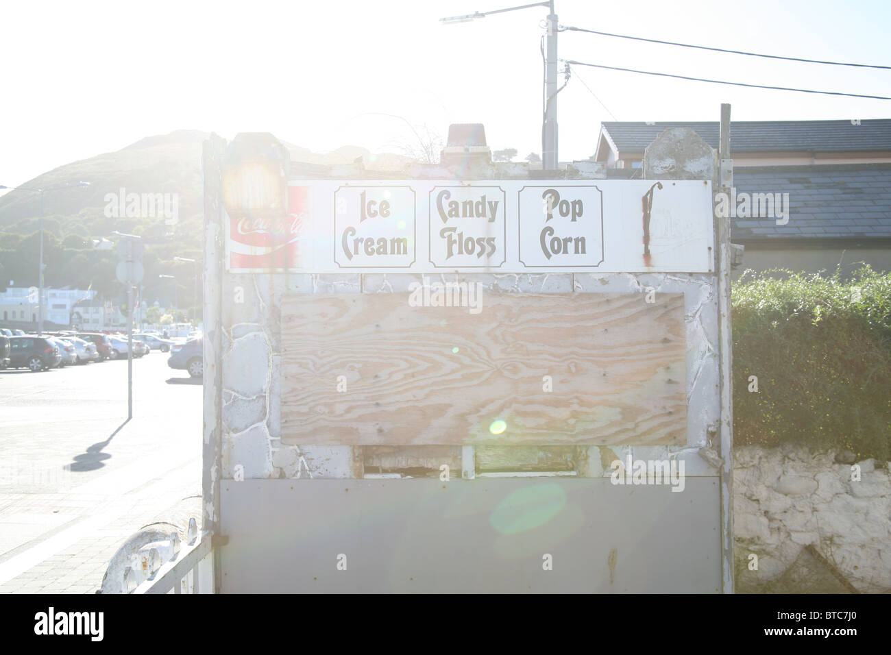 Ice Cream shop at Bray Promenade County Wicklow Ireland with lens flare ...