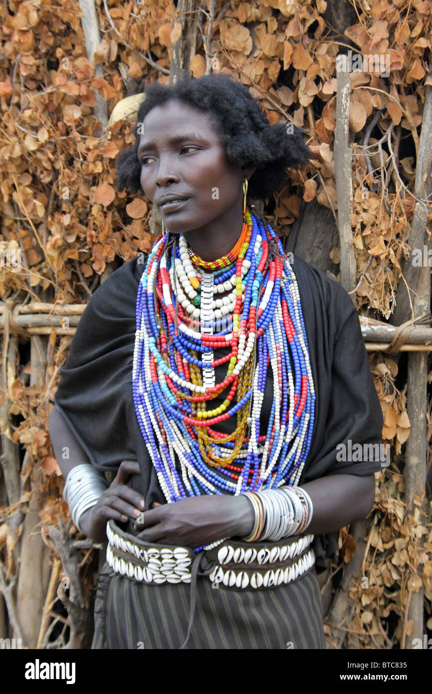Africa, Ethiopia, Omo valley, a family of the Arbore tribe woman Stock ...