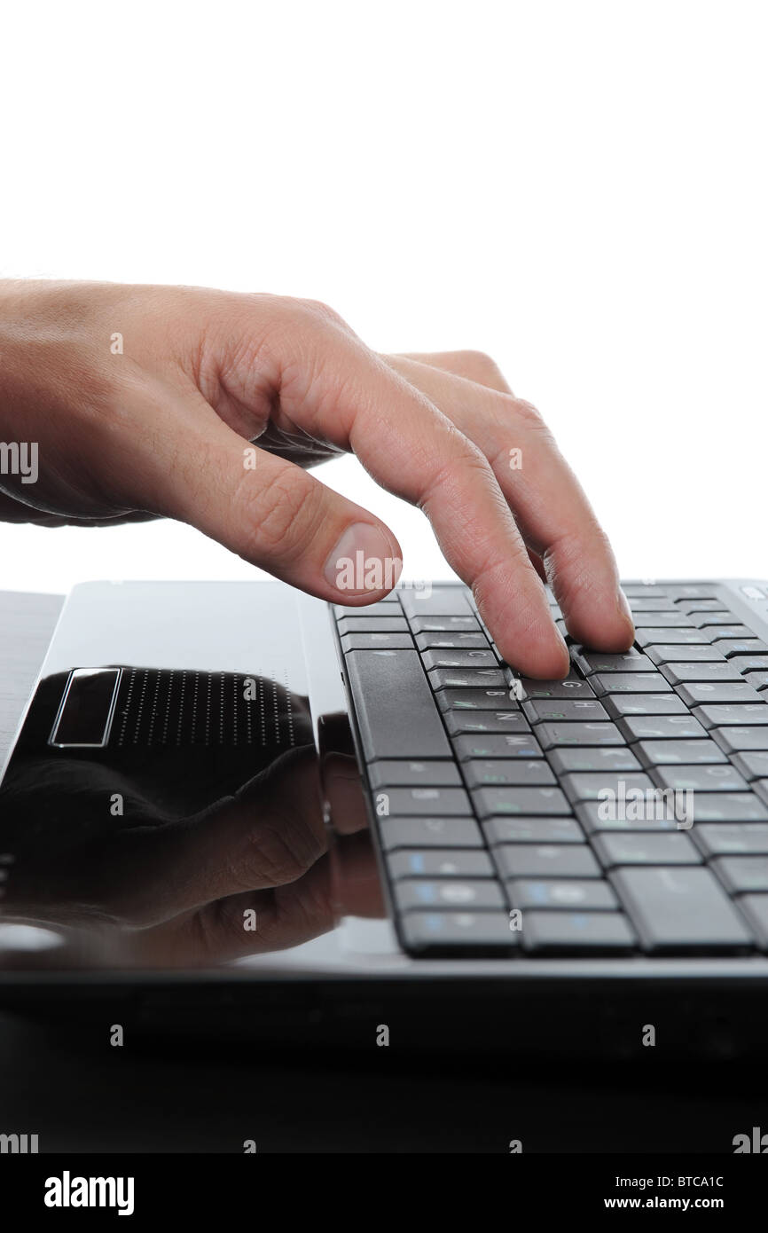 Hands on the laptop keyboard Stock Photo - Alamy