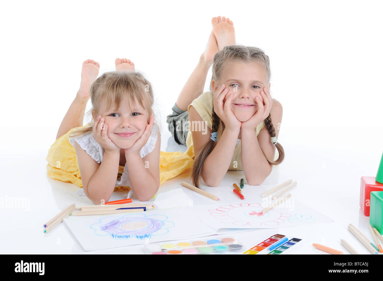 Portrait of two happy sisters Stock Photo - Alamy