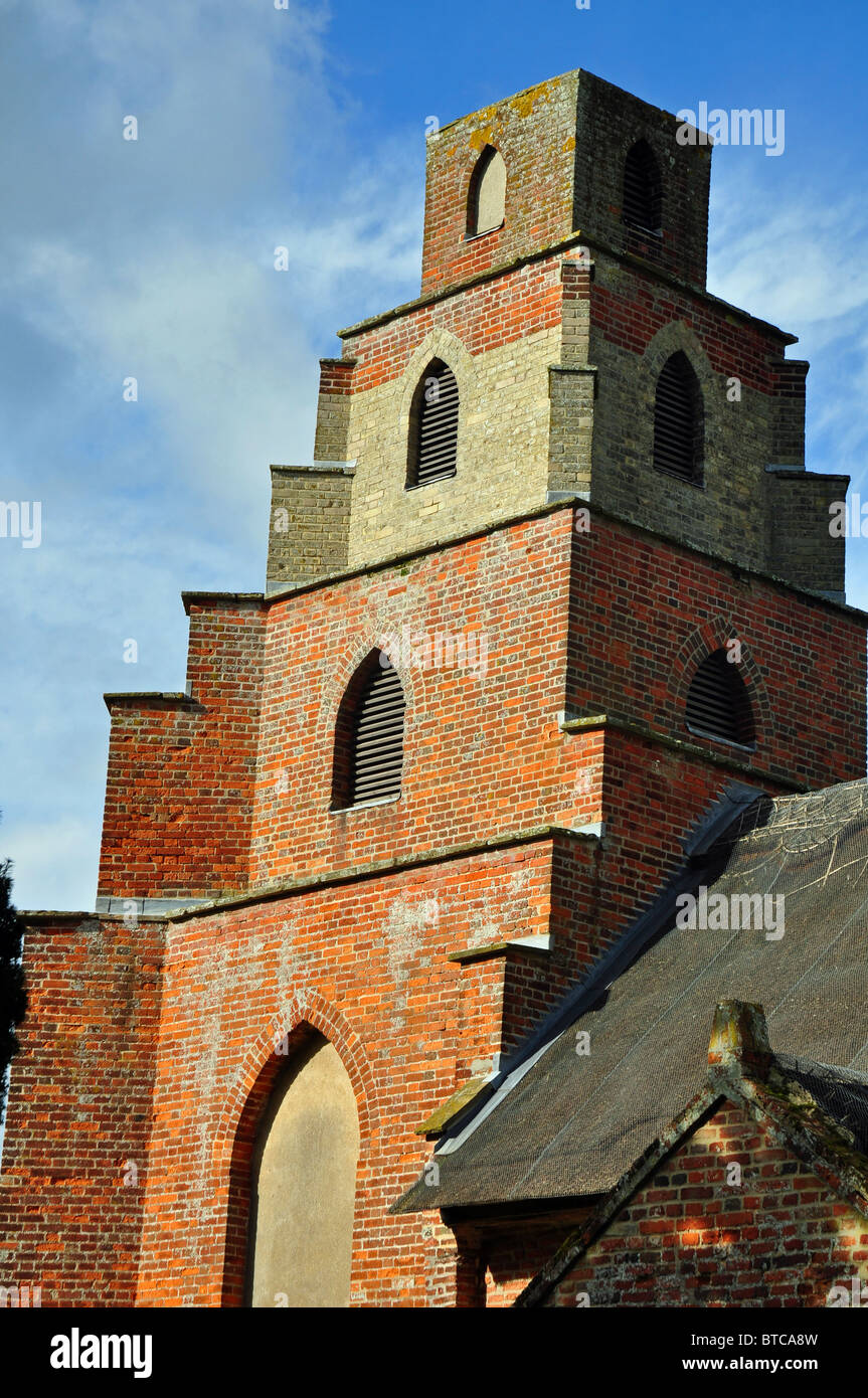 Burgh St Peter, Norfolk, England: tower of St Mary's Church Stock Photo ...