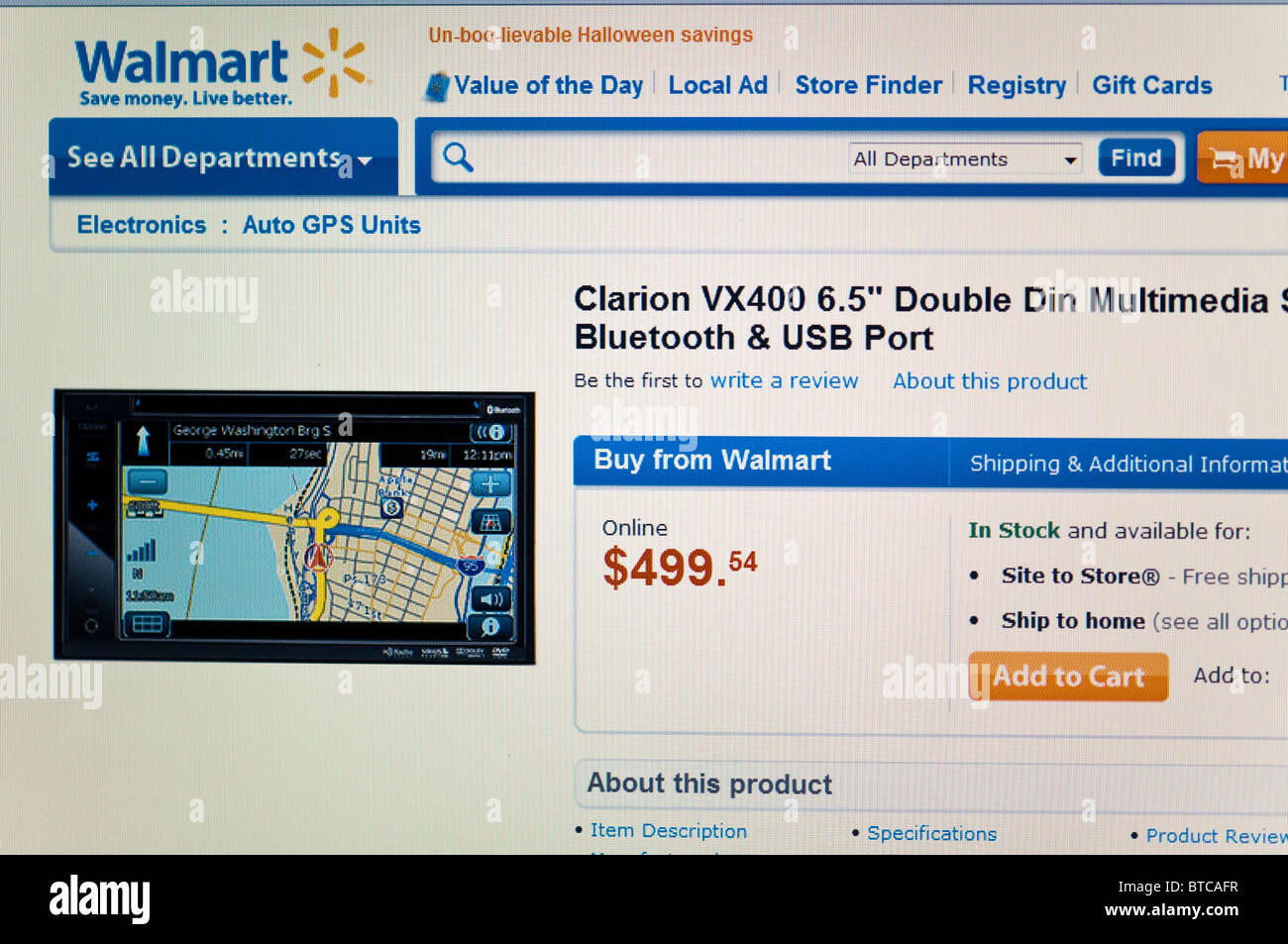 GPS, Walmart Store website online Stock Photo - Alamy