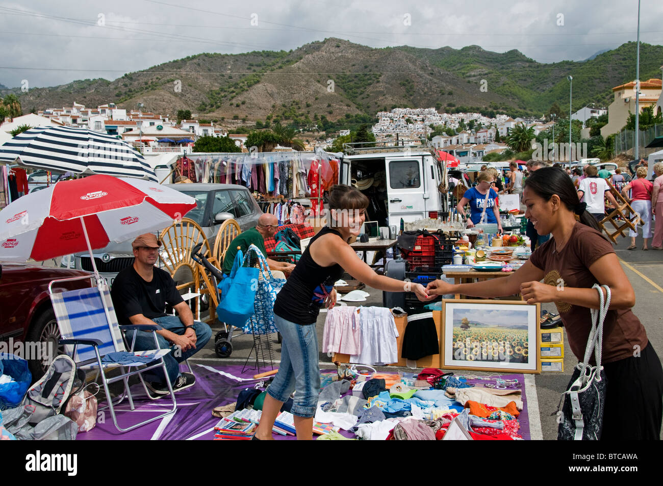 Nerja ( Malaga ) Town Spain flea market antique shop store Stock Photo ...