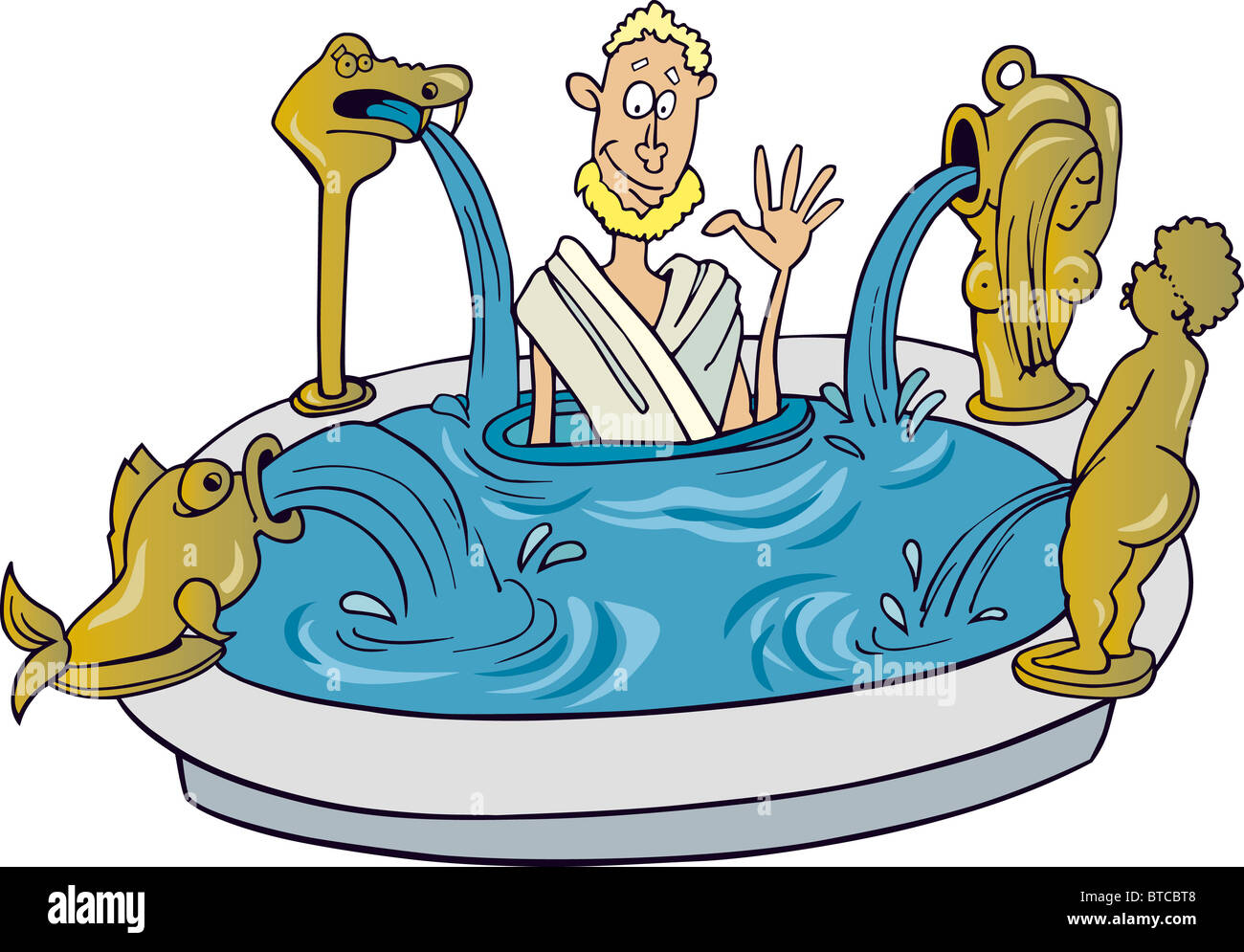 Illustration of Ancient citizen of Rome taking bath Stock Photo - Alamy
