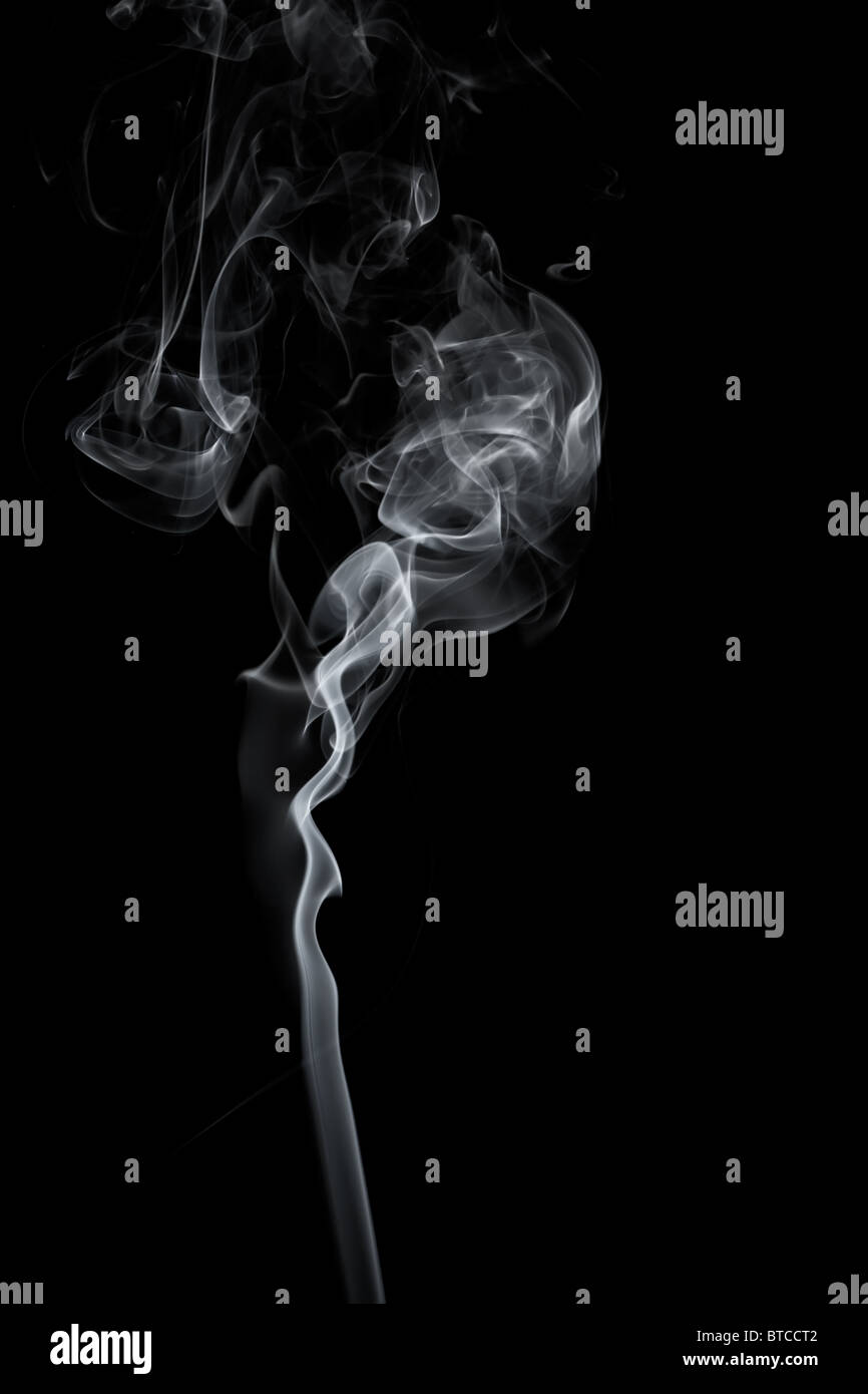 Smoke isolated on black background Stock Photo - Alamy
