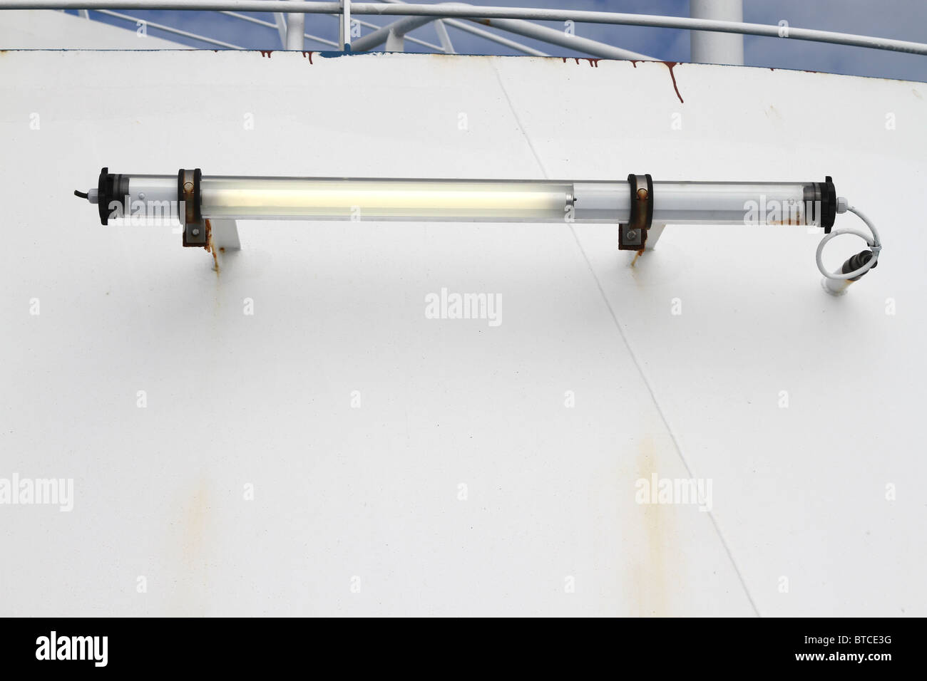 Single waterproof fluorescent light on a ship Stock Photo - Alamy