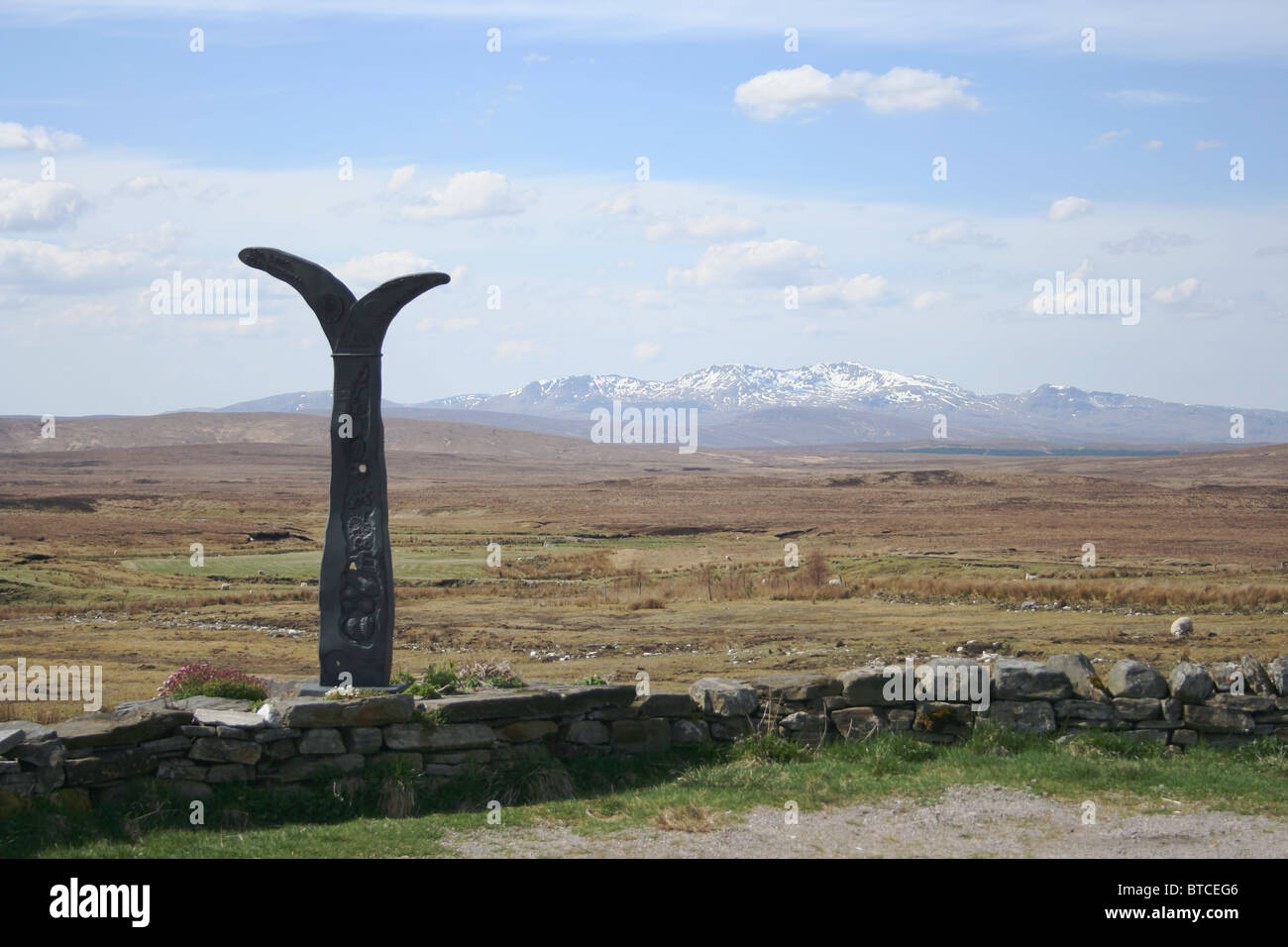 Signpost between Lairg and Tongue on A836 Scotland May 2006 Stock Photo ...