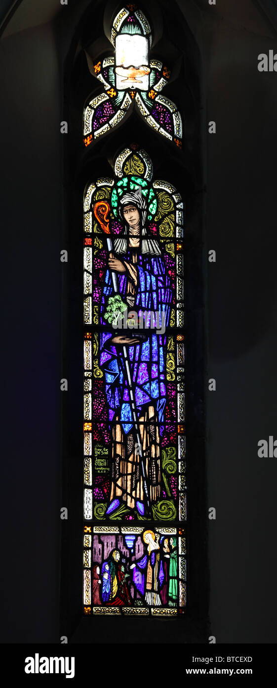 Harry Clarke stained glass window, Carrickmacross, Ireland Stock Photo ...