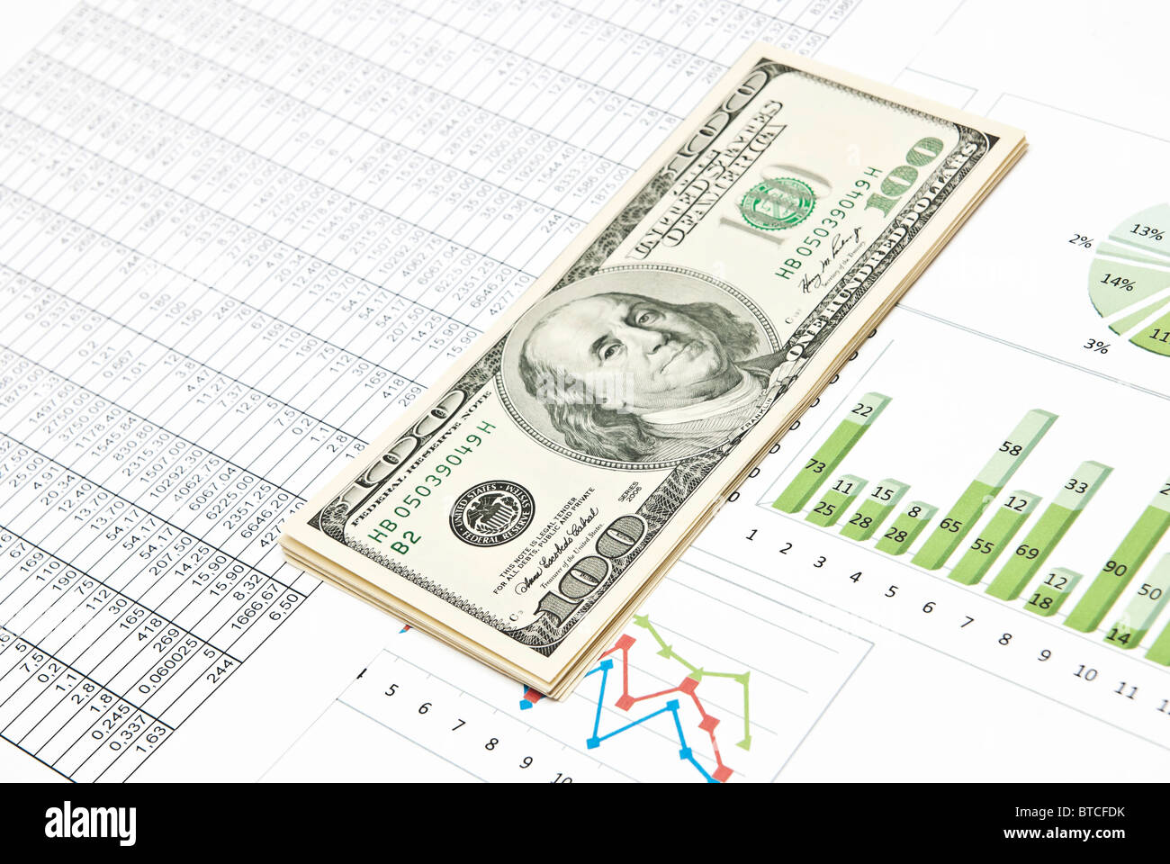 Charts, diagrams and money Stock Photo - Alamy