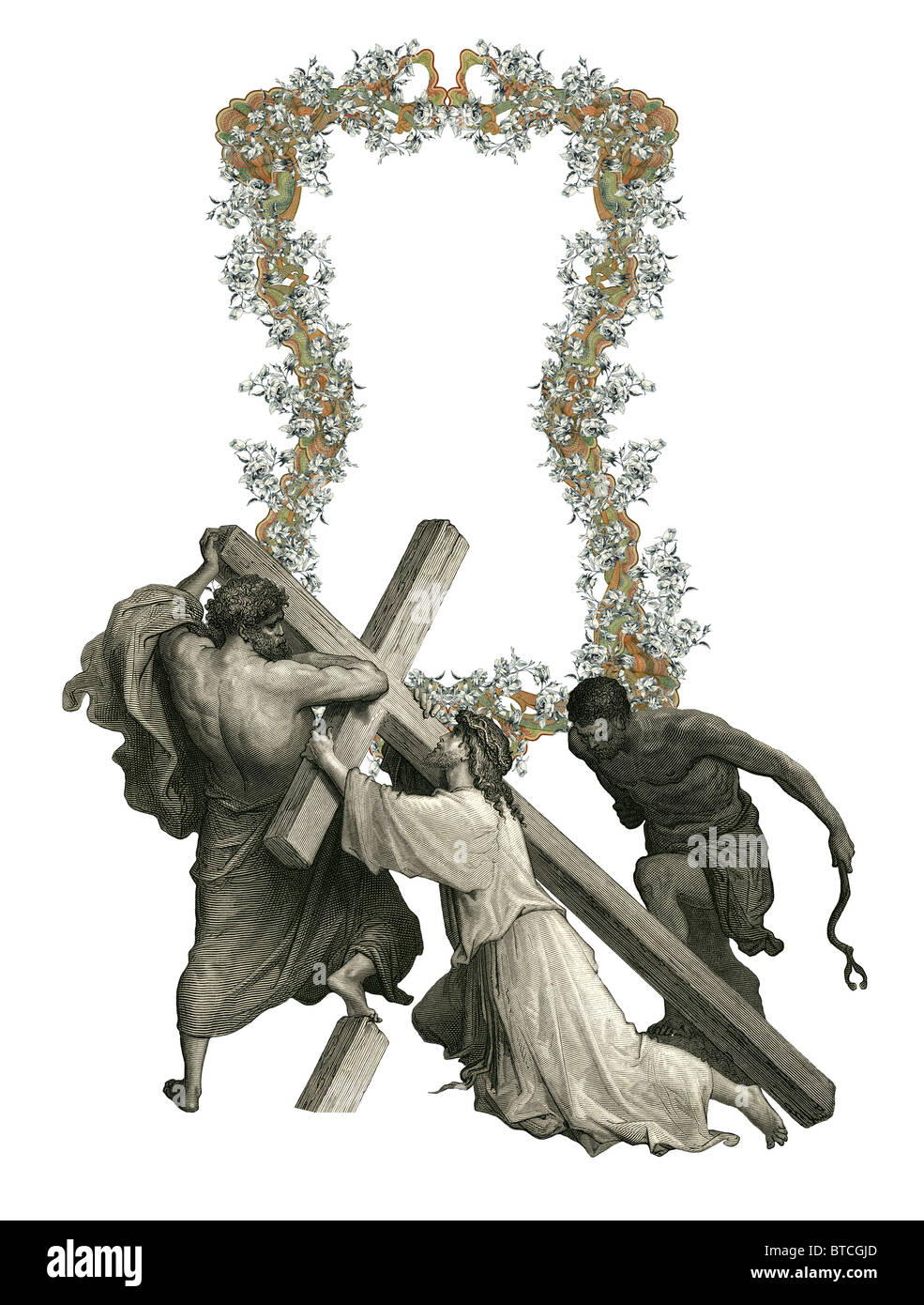 Jesus christ bearing the cross Cut Out Stock Images & Pictures - Alamy