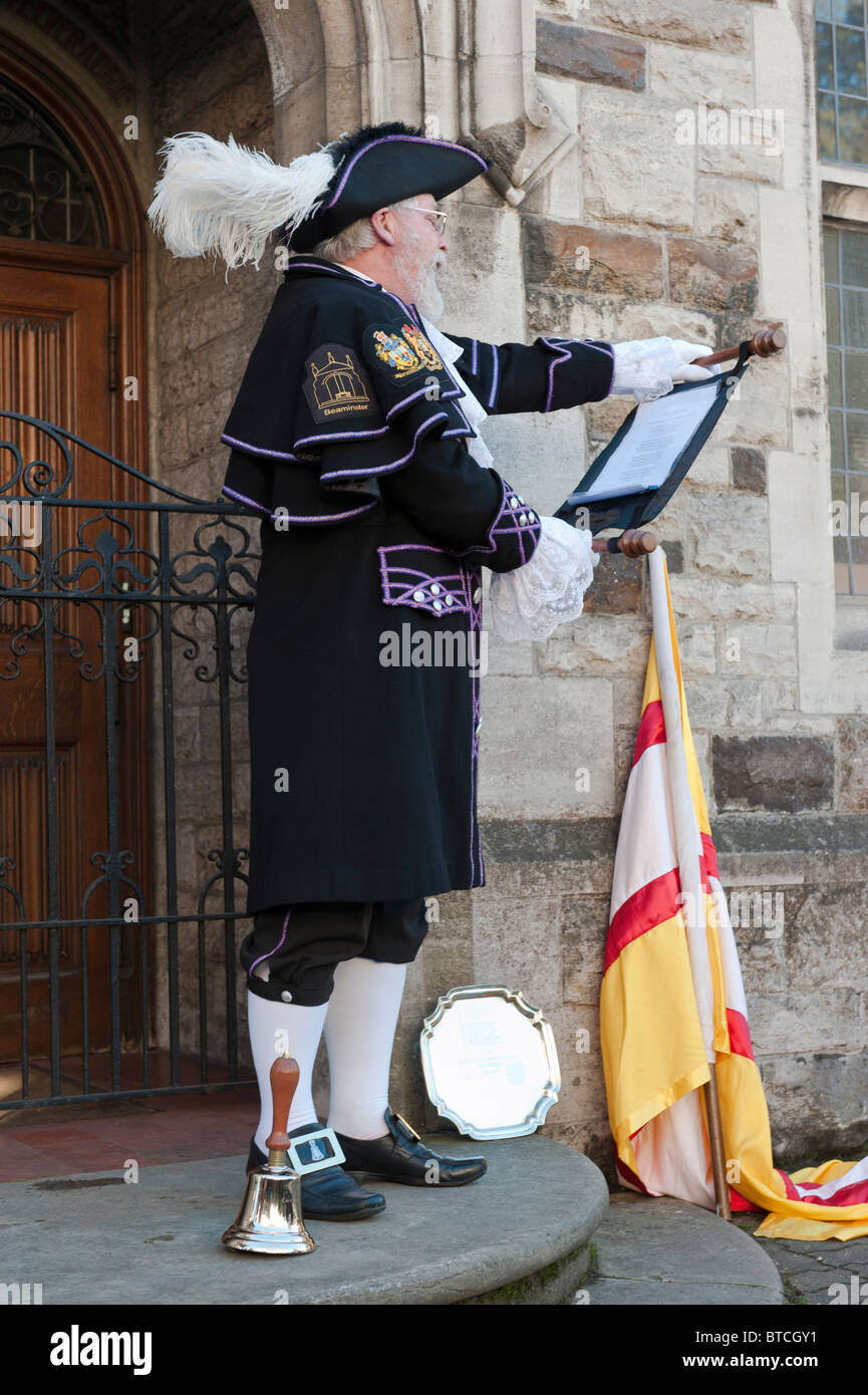 David Craner (Beaminster) competes in the 2010 Dorset Town Crier ...