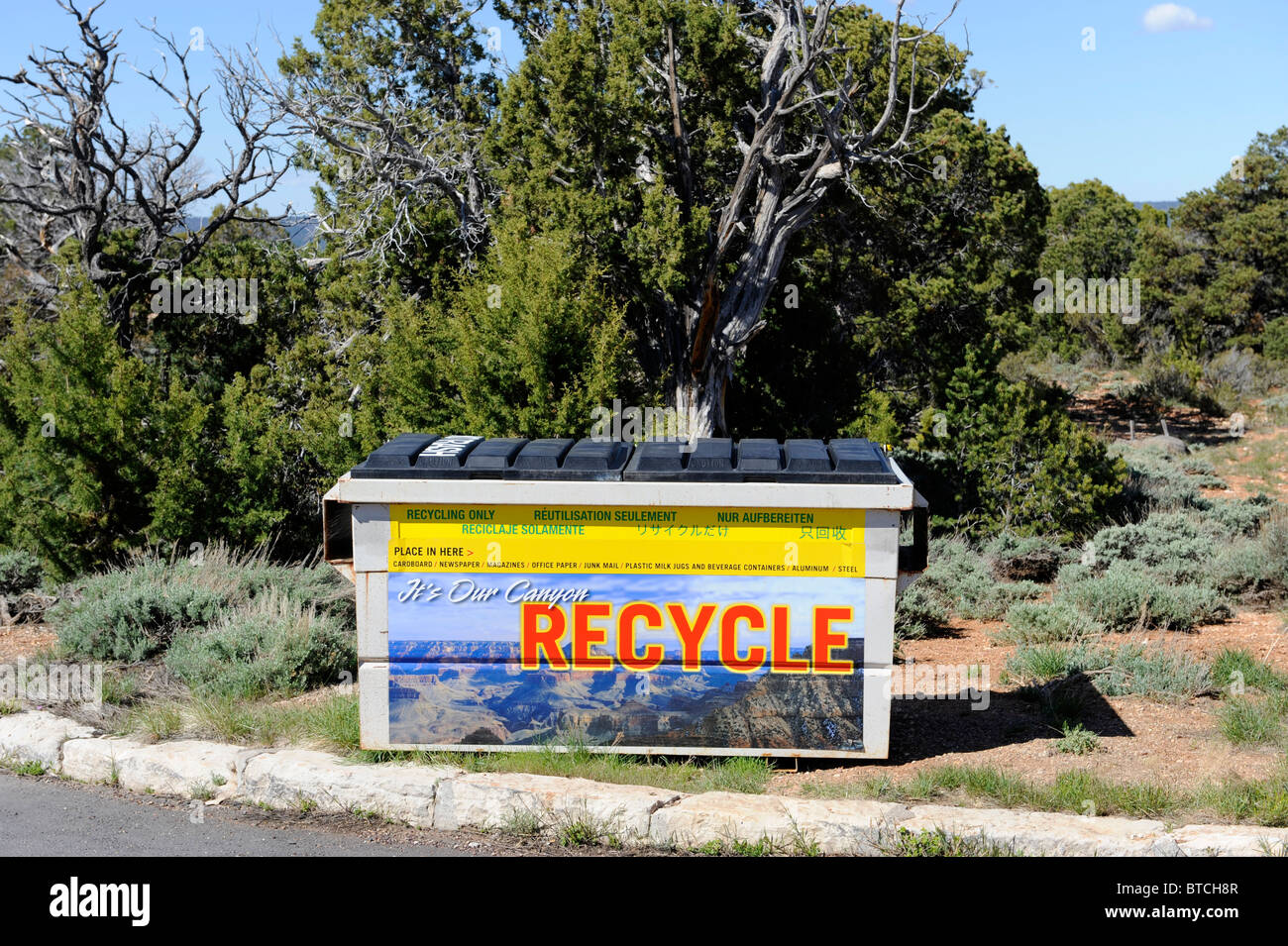 Recycle Bin Grand Canyon National Park Arizona Stock Photo - Alamy