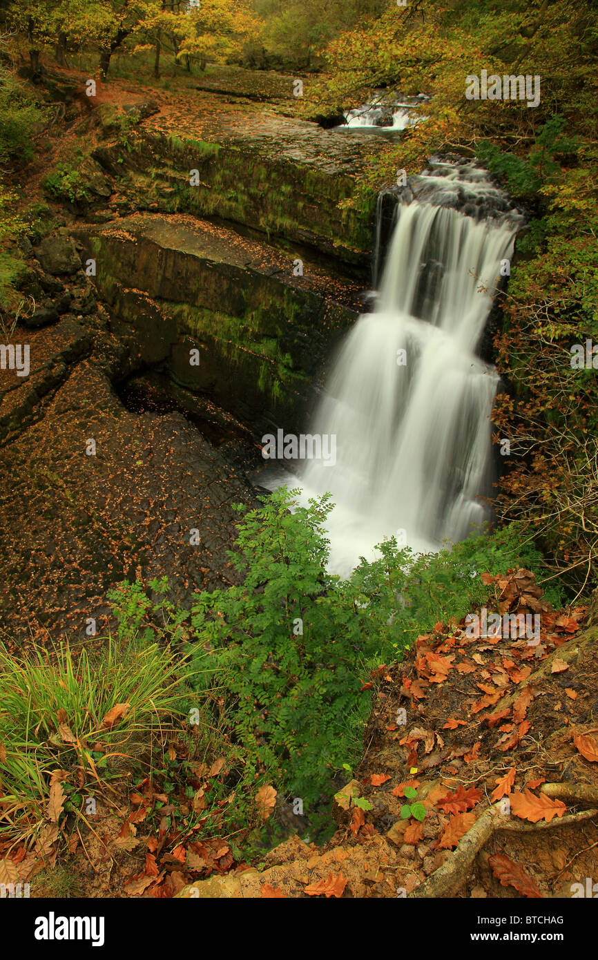 Sgwd Clun gwyn Waterfalls; Wales; UK Stock Photo - Alamy