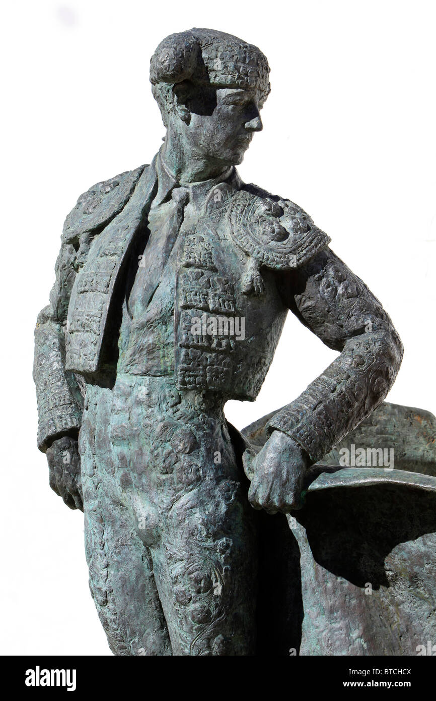 Close-up of the statue of the famous Spanish bullfighter Cayetano ...
