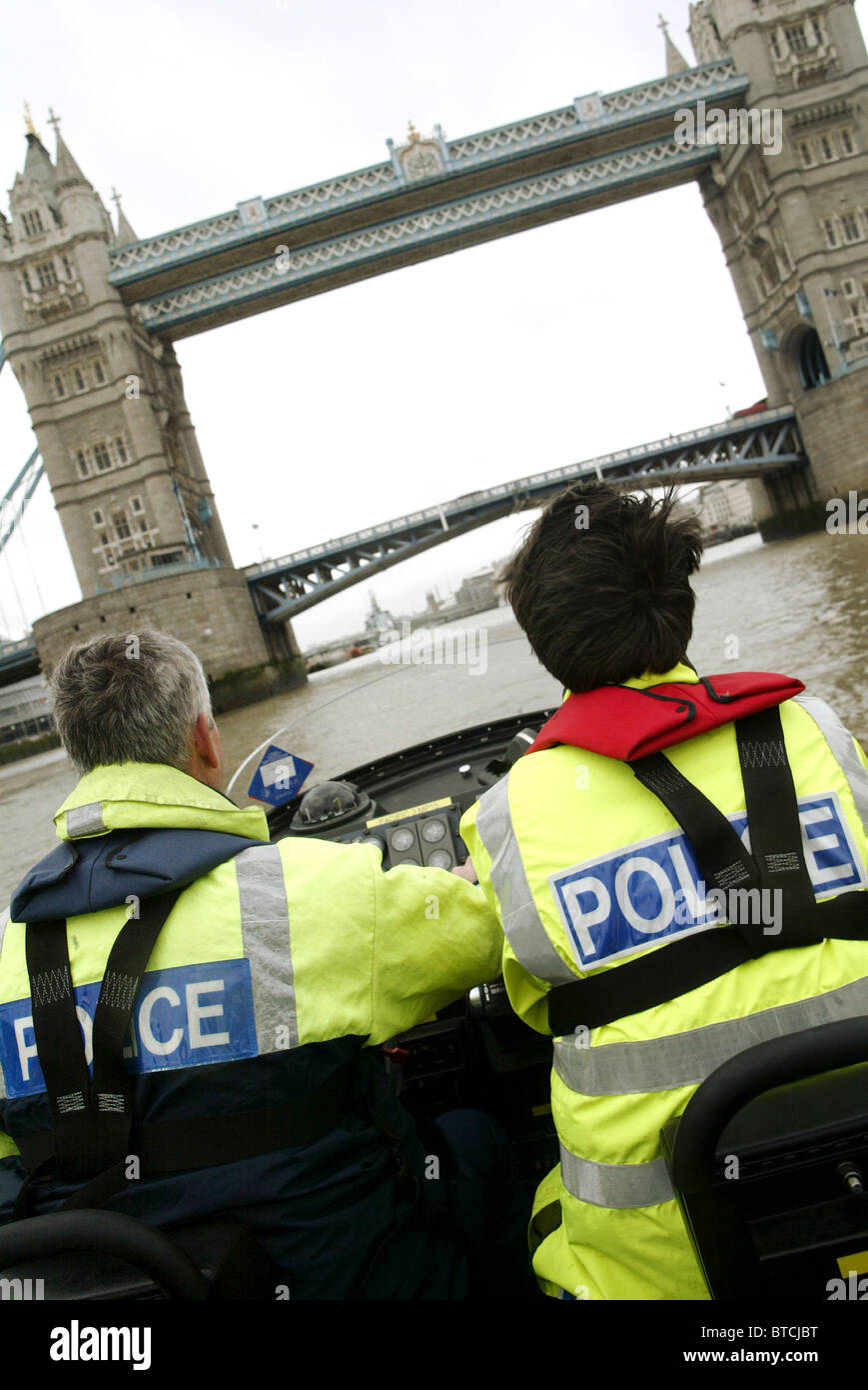 Metropolitan Police Marine Policing unit on the river Thames in central ...