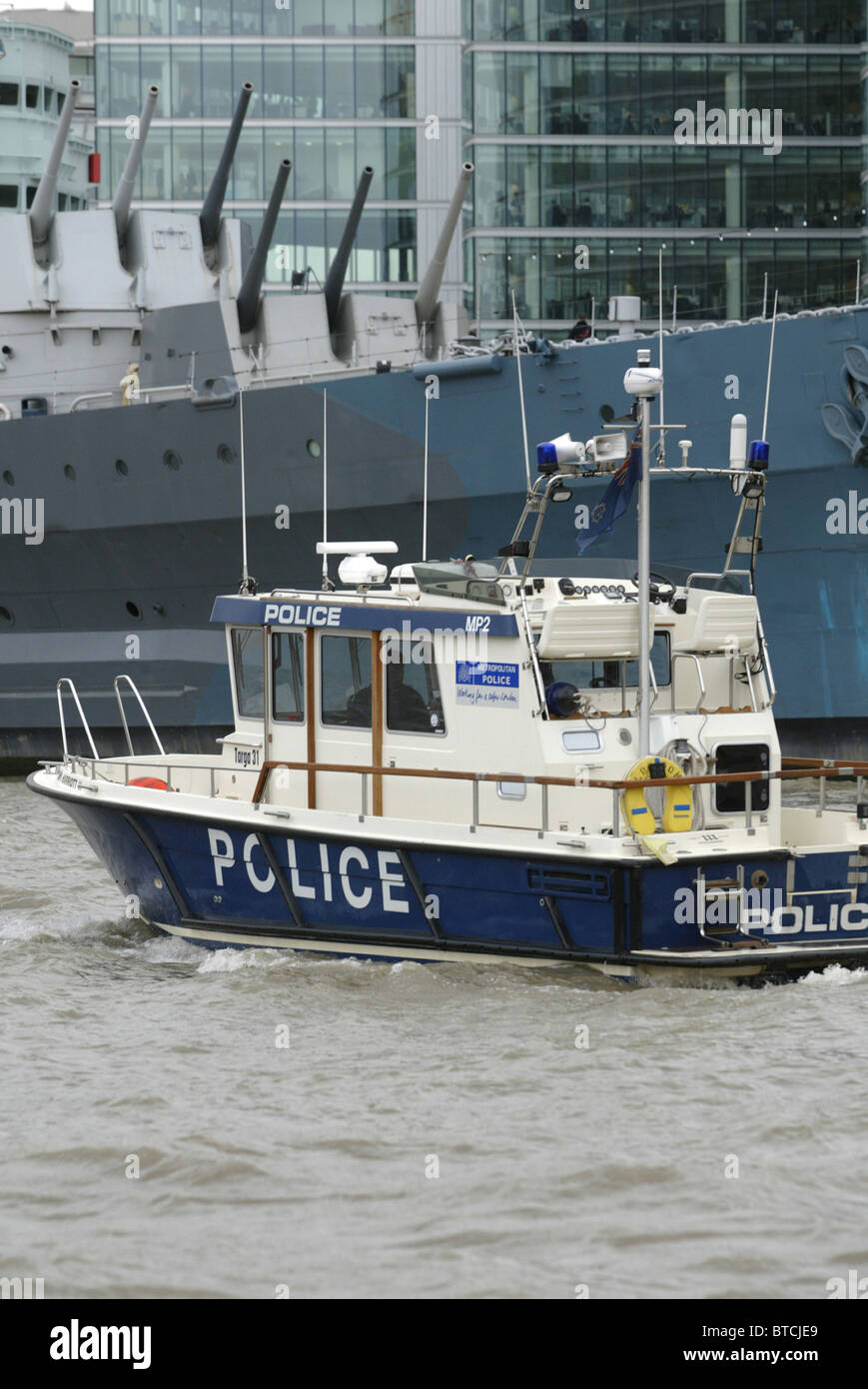 Metropolitan Police Marine Policing unit on the river Thames in central ...