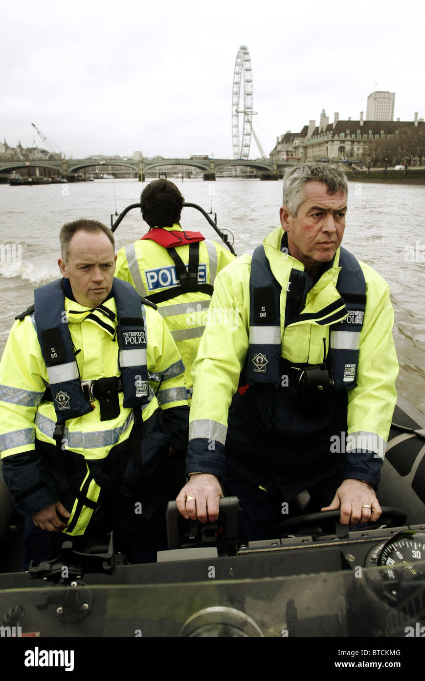 Metropolitan Police Marine Policing unit on the river Thames in central ...