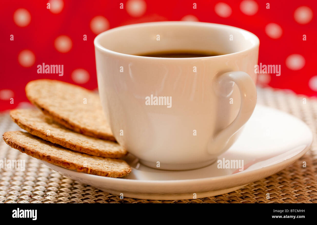 Morning coffee with crackers Stock Photo - Alamy