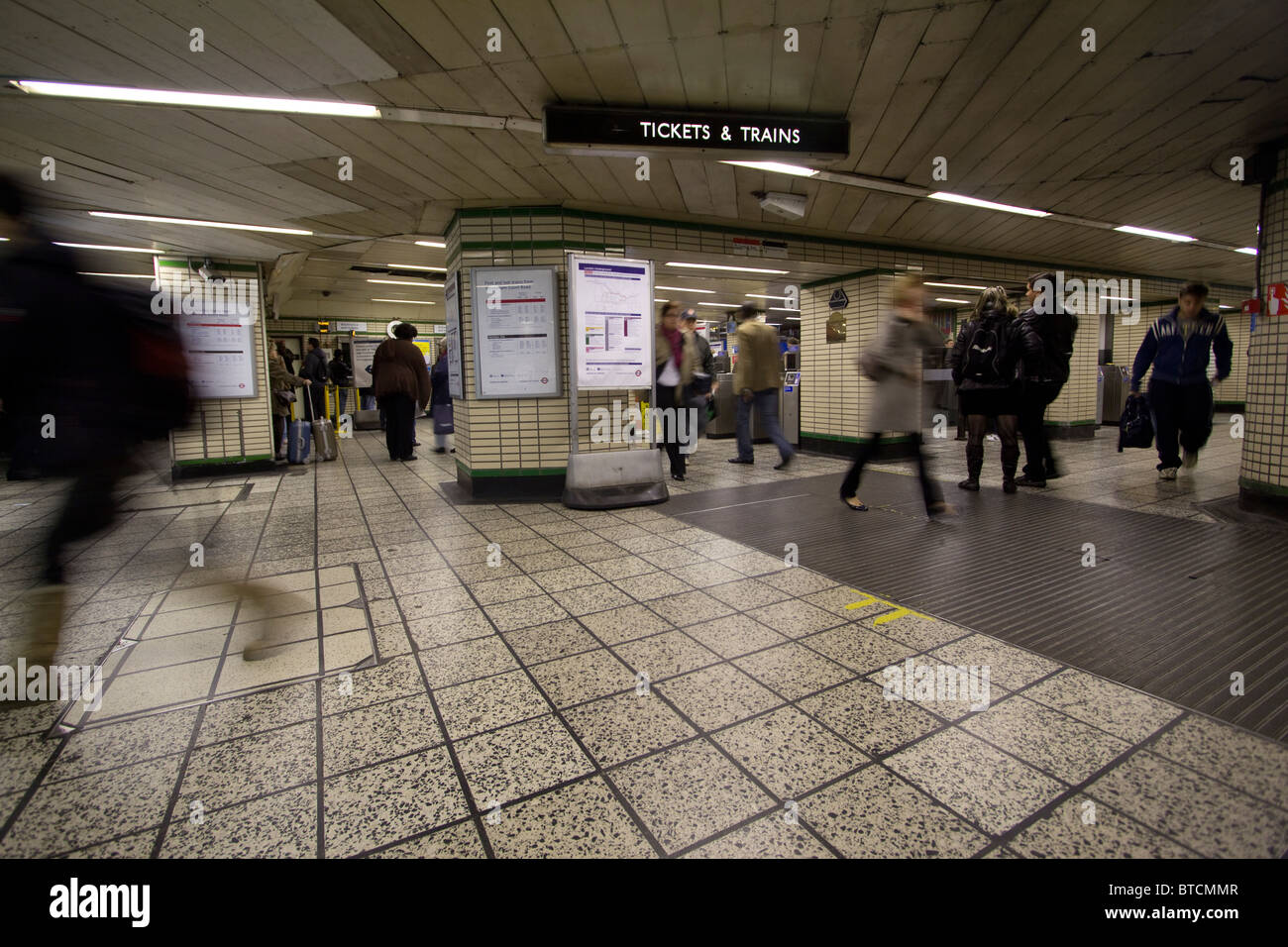 underground tube network ticket hall and entrance at Tottenham Court ...
