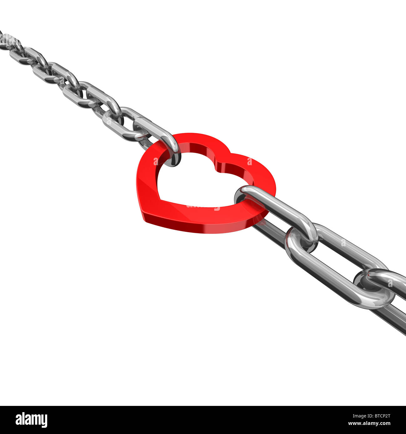 Red heart metal chain hi-res stock photography and images - Alamy