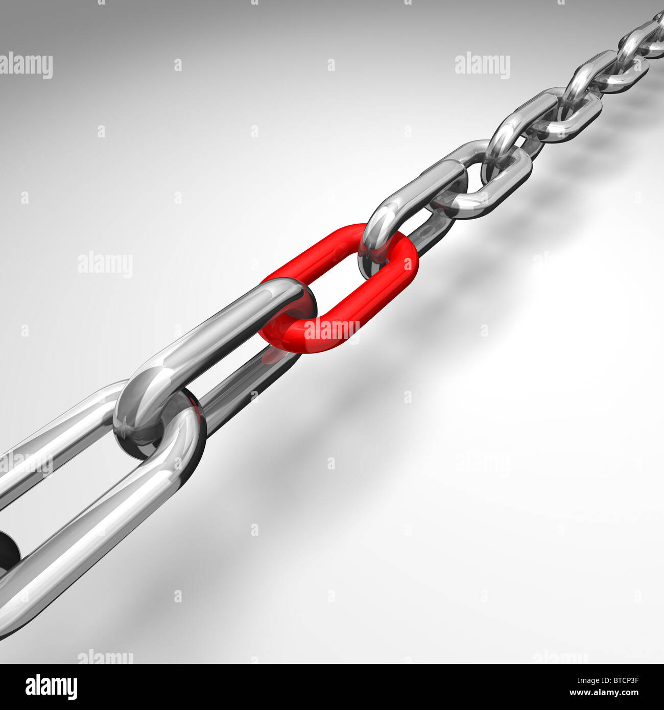 3d illustration of a silver and red chain - conceptual image Stock ...