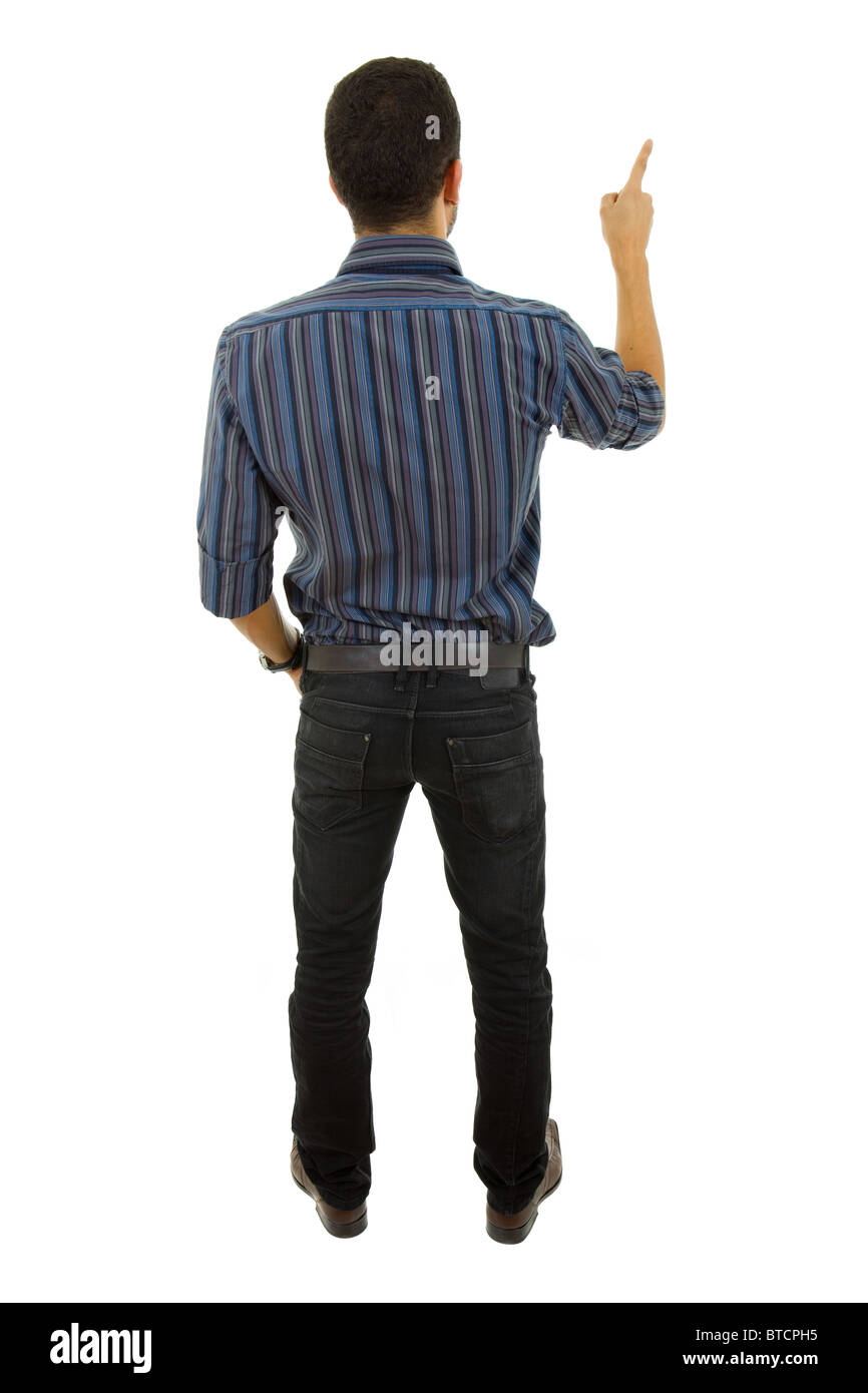 young casual man full body in a white background Stock Photo - Alamy