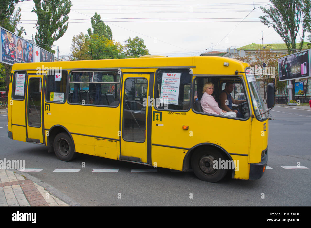 Marshrutka minibus public transport central Kiev Ukraine Europe Stock ...