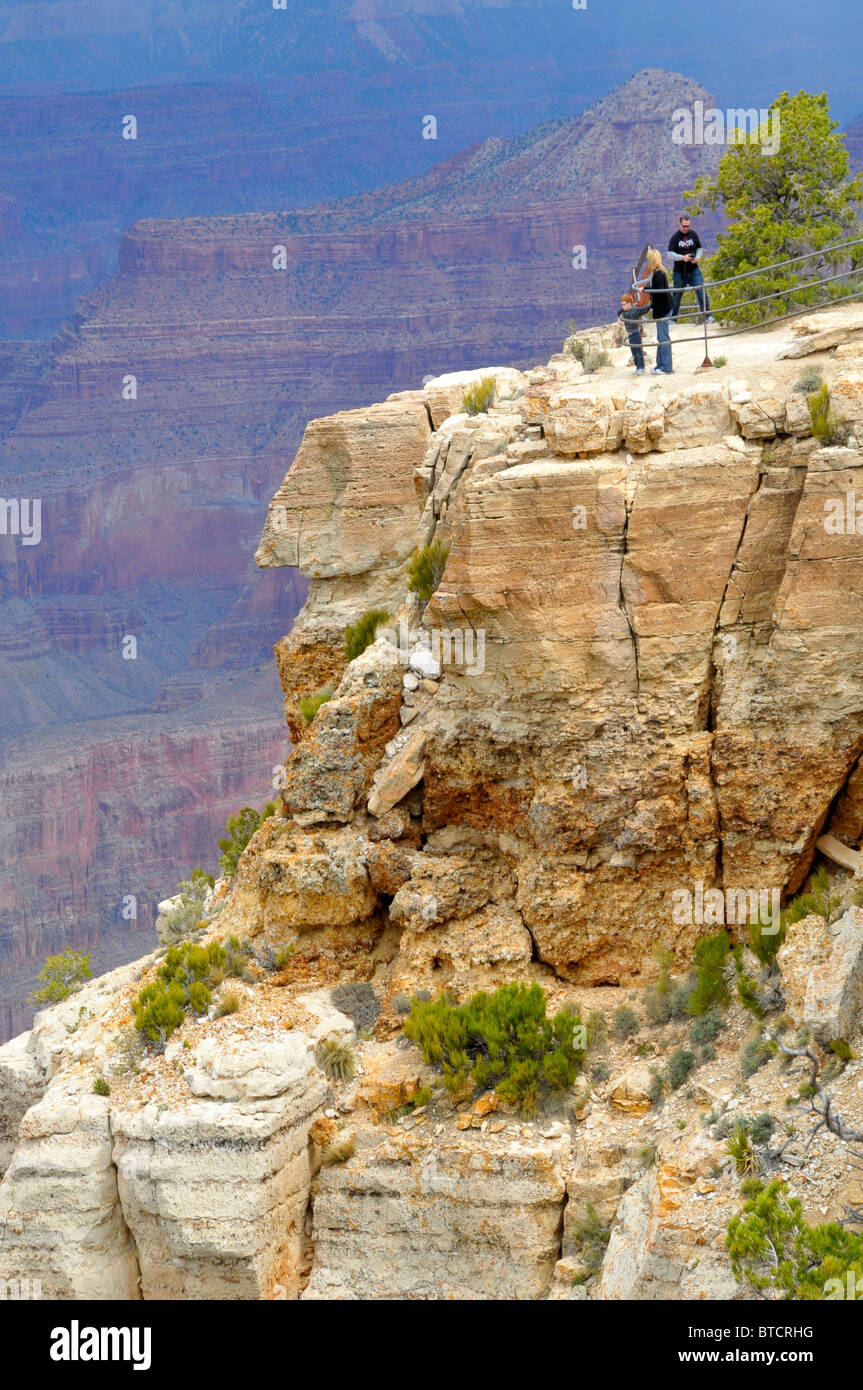 Visitors at Mohave Point Grand Canyon National Park Arizona Stock Photo ...