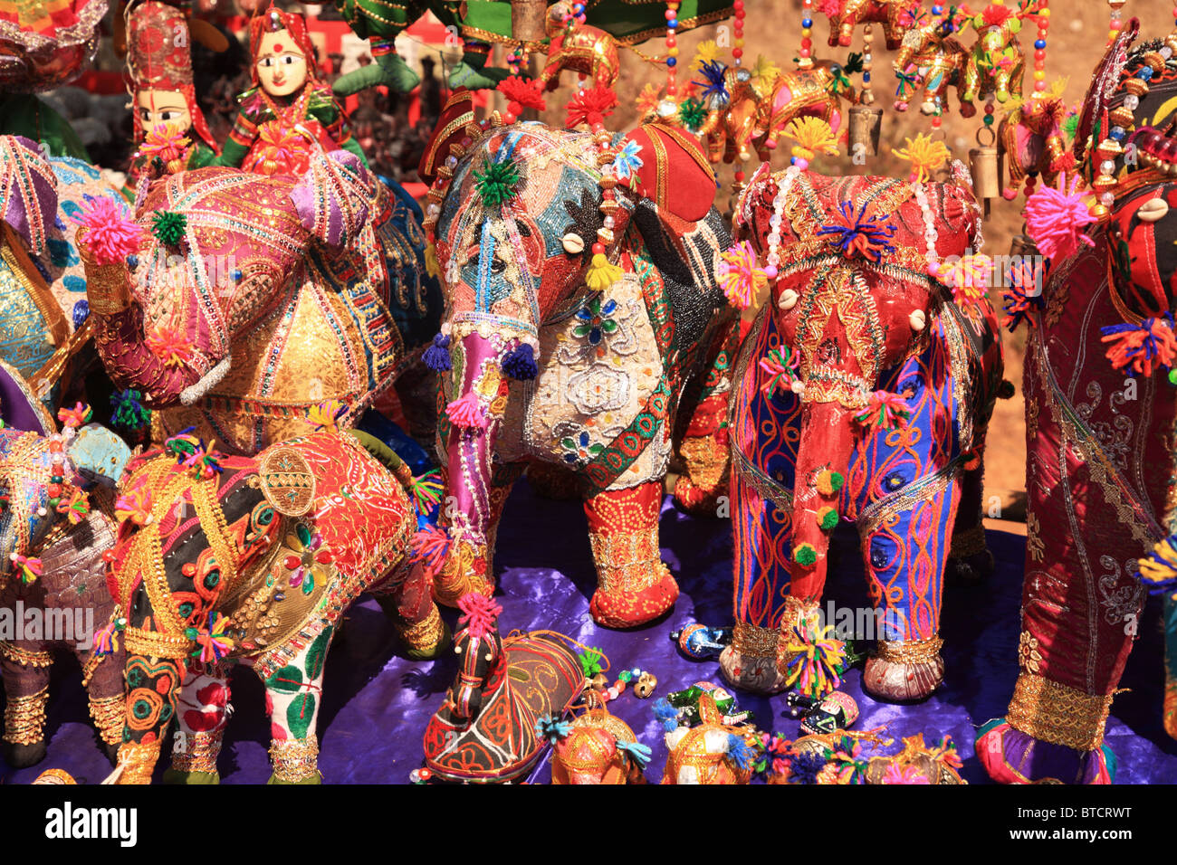 Fabric elephants in a Goan Market in India Stock Photo - Alamy