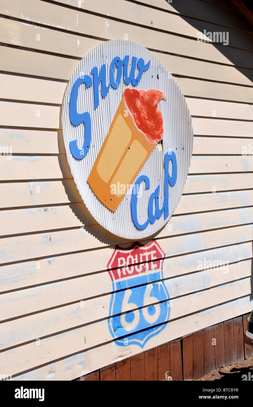 Signs and Decorations around Snow Cap Inn Seligman Arizona Route 66 ...