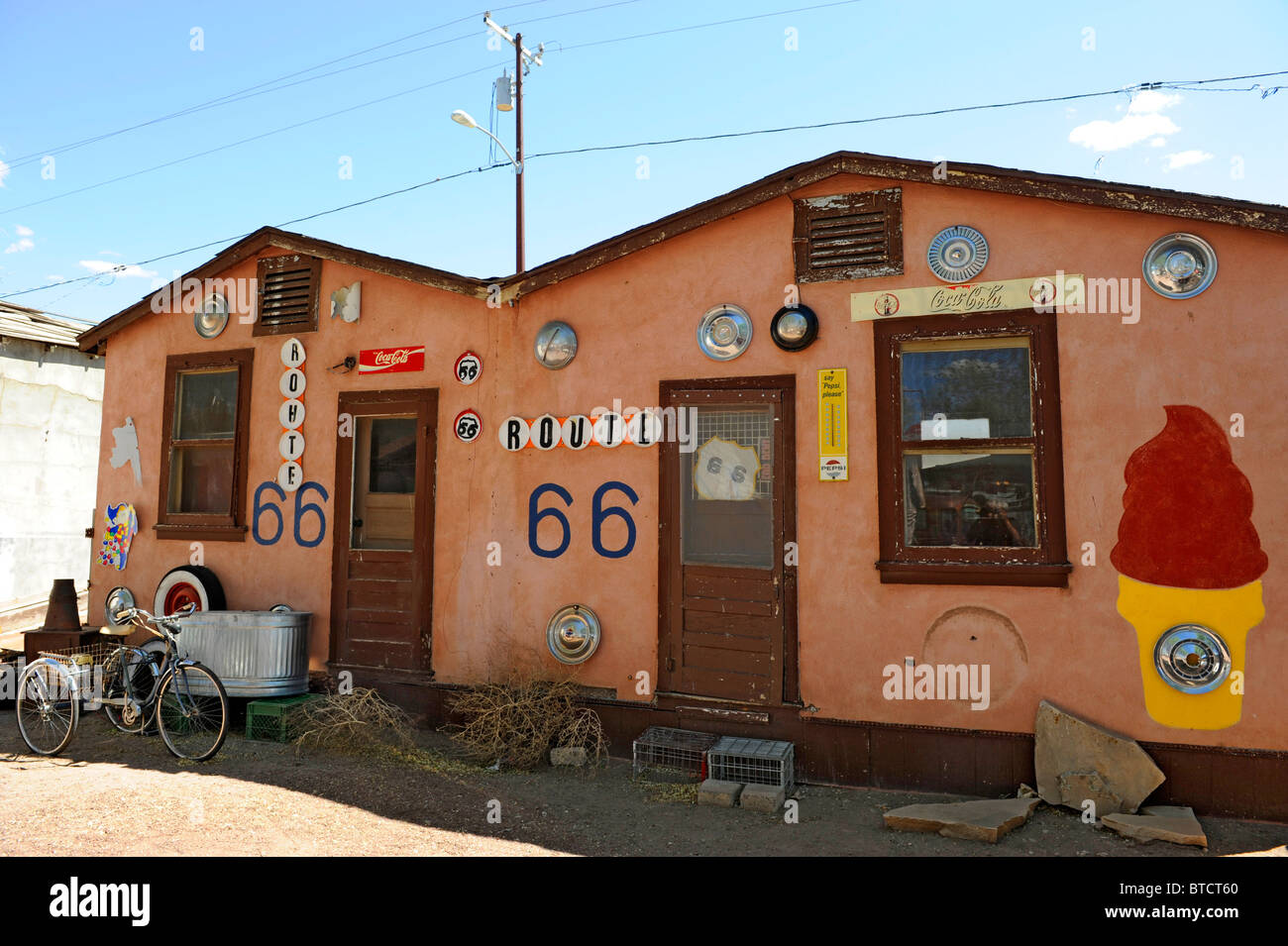Signs and Decorations around Snow Cap Inn Seligman Arizona Route 66 ...