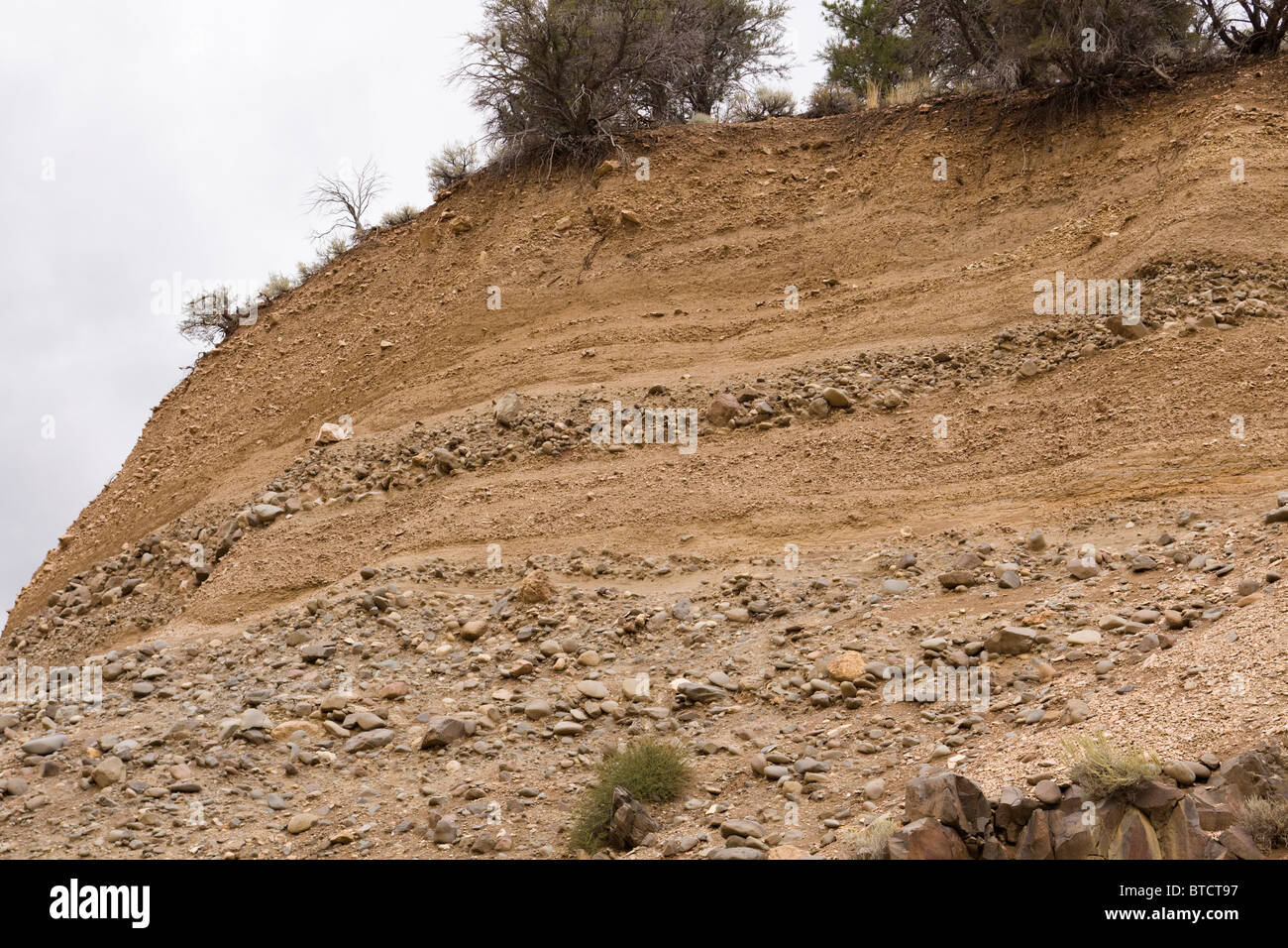 Exposed sedimentary soil layers - California USA Stock Photo - Alamy