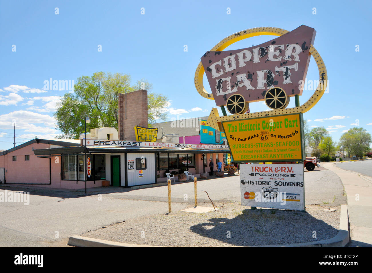 Copper Cart Cafe Seligman Arizona Route 66 Stock Photo - Alamy
