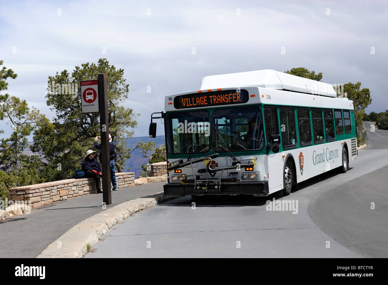 Shuttle on Hermit's Rest Route Grand Canyon National Park Arizona Stock ...