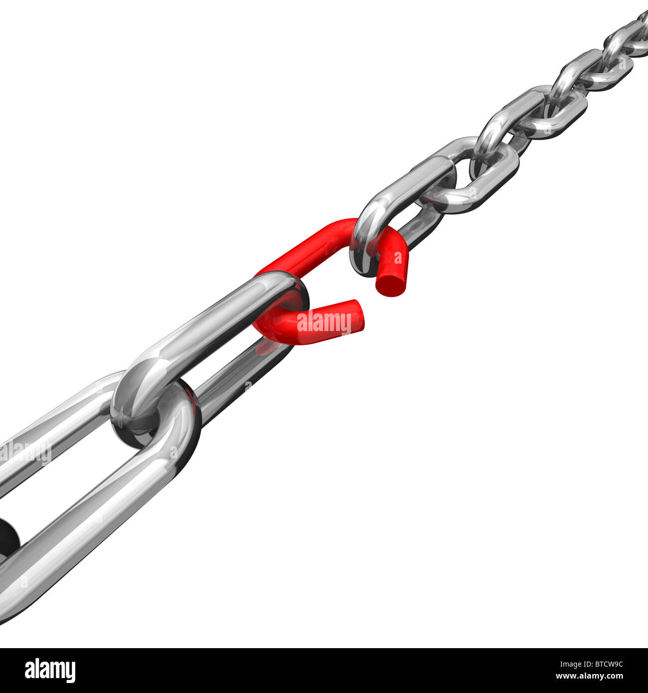 Broken chain - conceptual image Stock Photo - Alamy