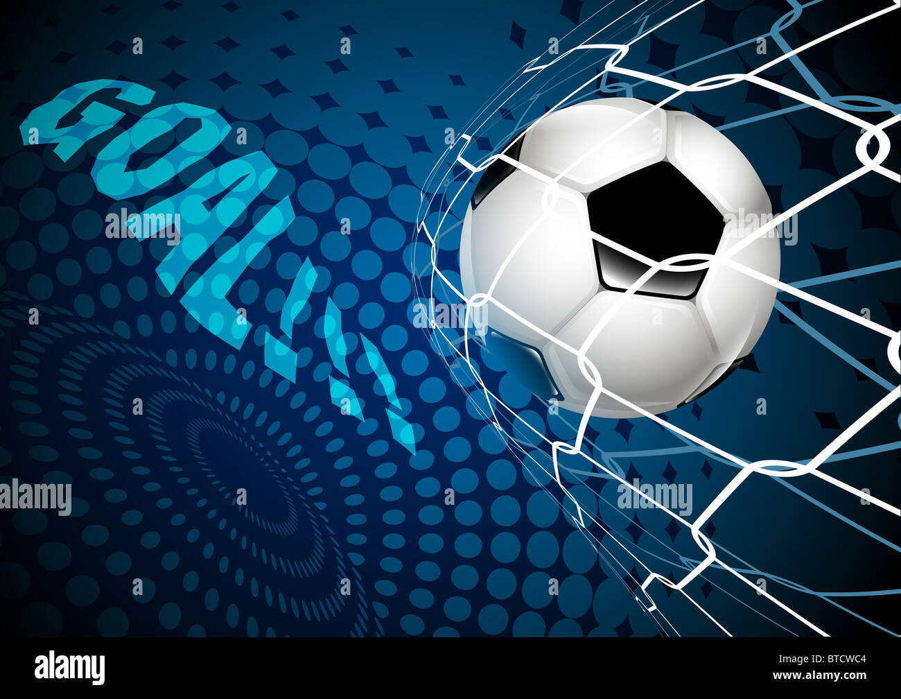 soccer ball flew into the empty net. goal Stock Photo - Alamy