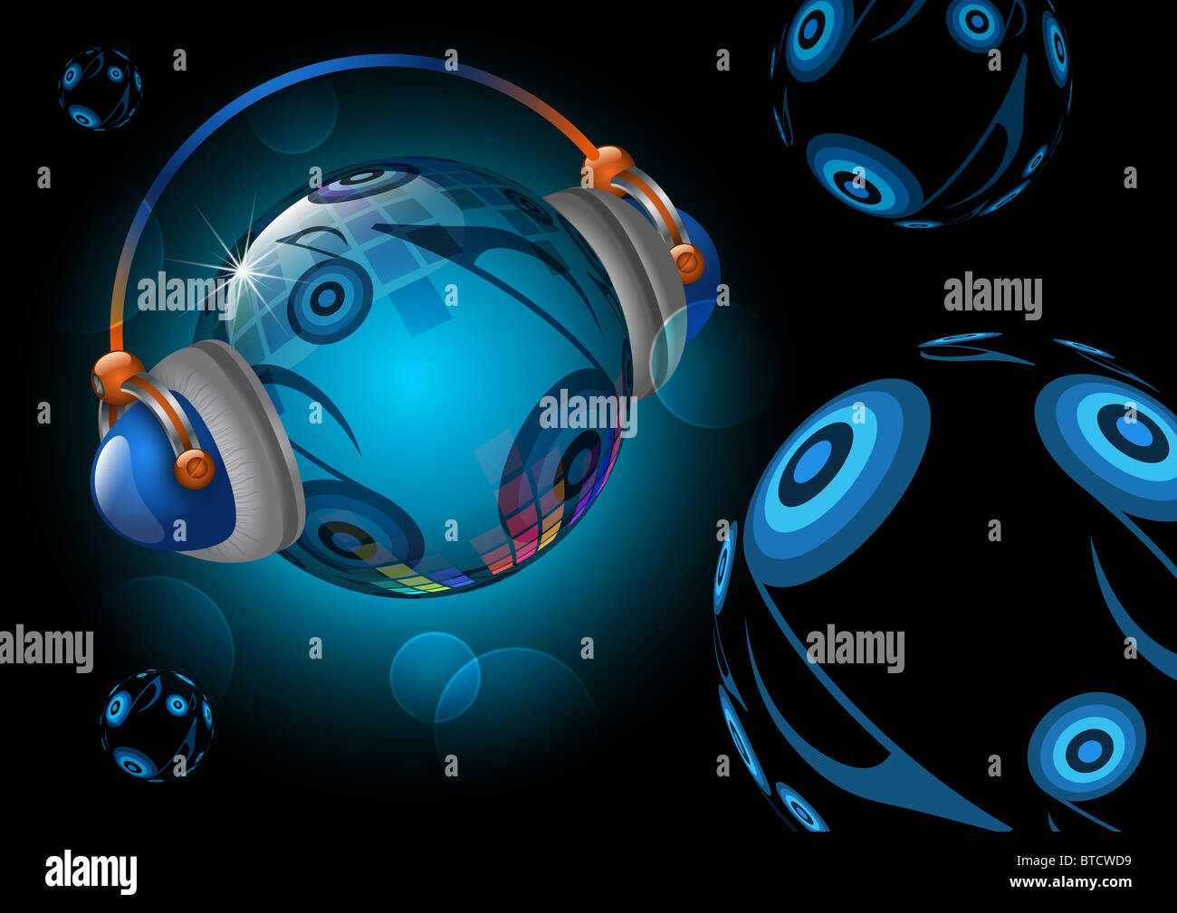 Planet Music, flying in the expanse of the universe, listening to music ...