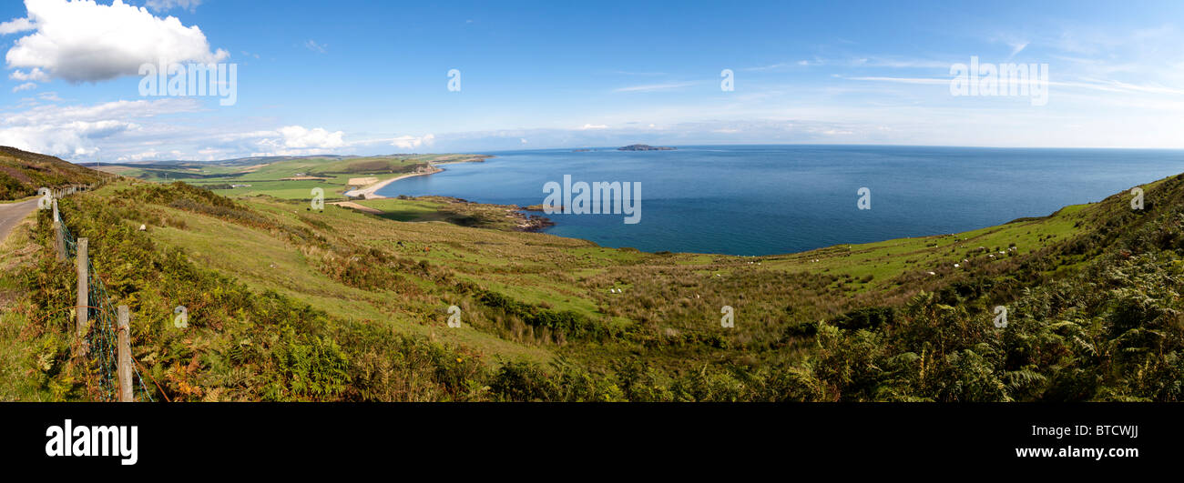 Panorama looking across Carskey Bay from Borgadelmore Point with Sanda ...