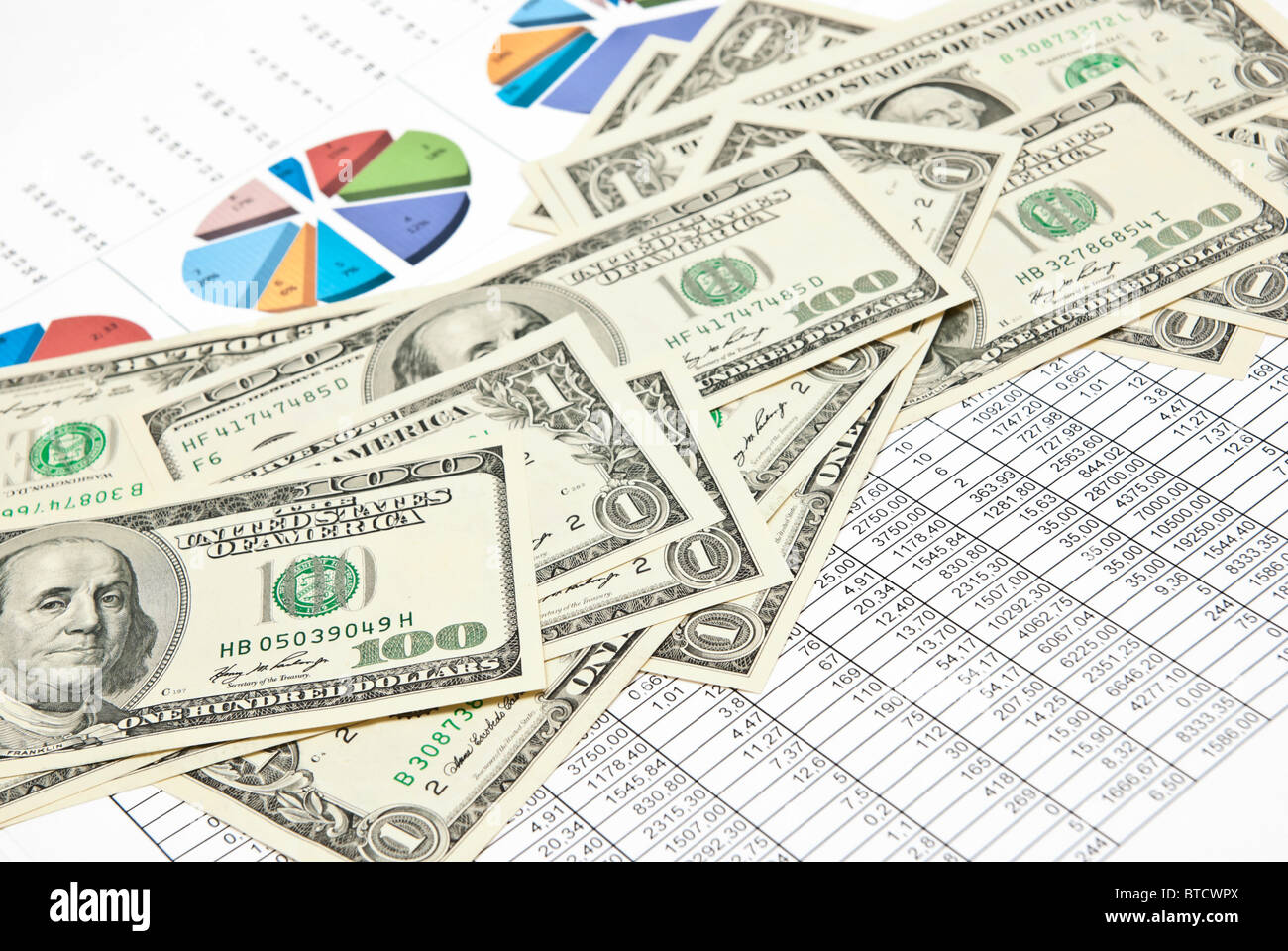 Charts, diagrams and money Stock Photo - Alamy