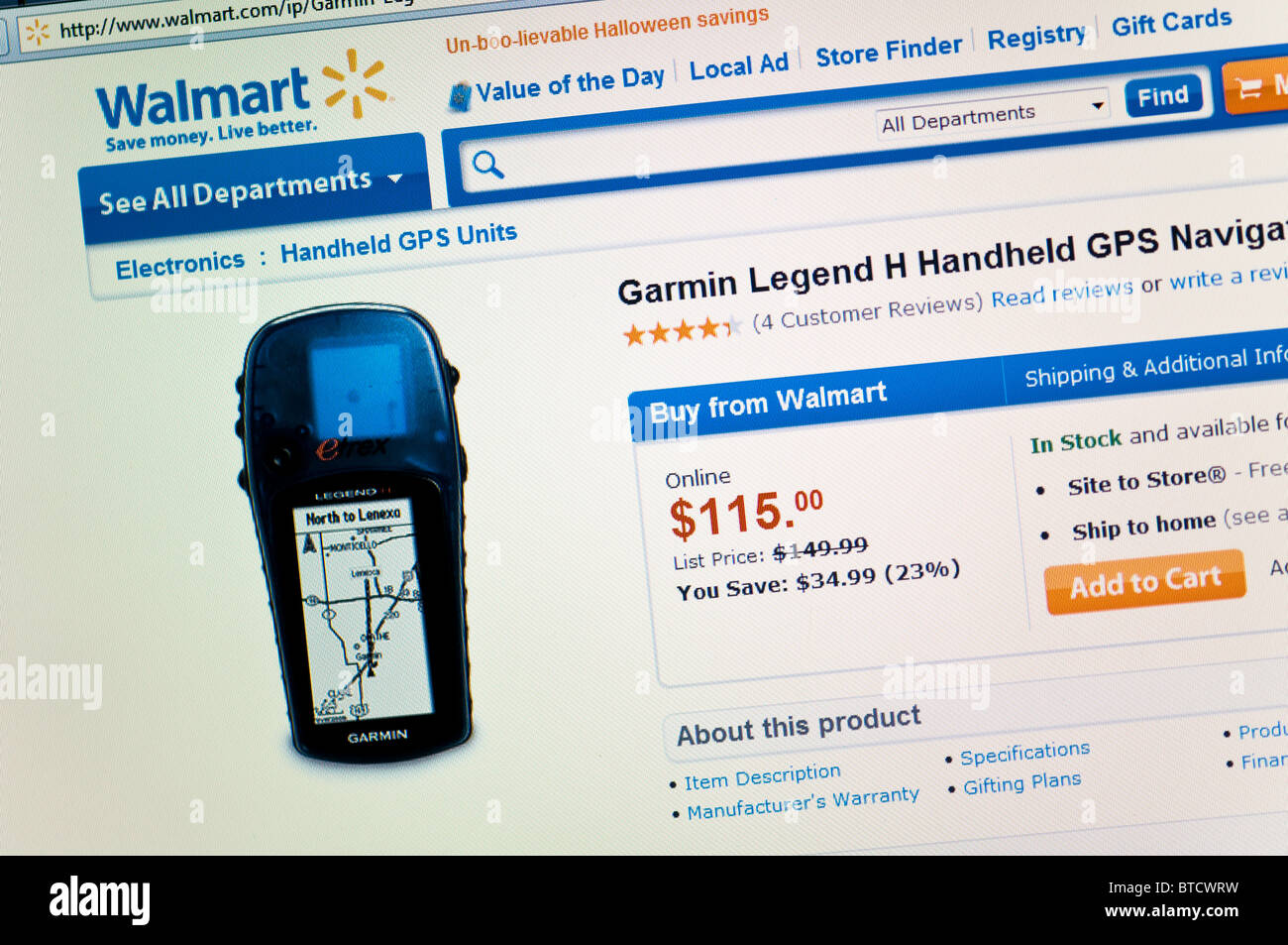 GPS, Walmart Store website online Stock Photo - Alamy