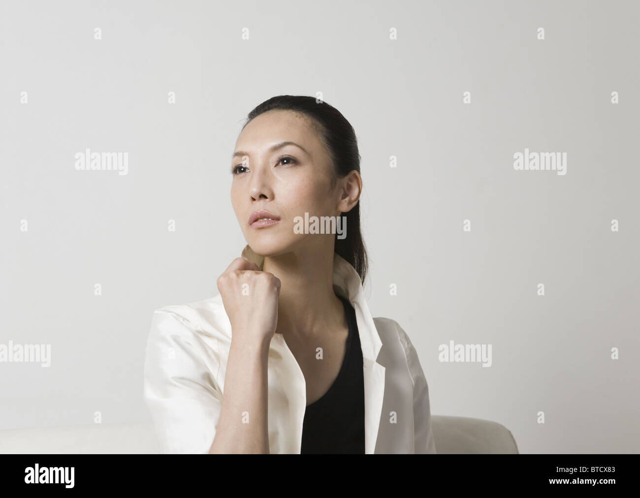 Woman look at the distance Stock Photo - Alamy