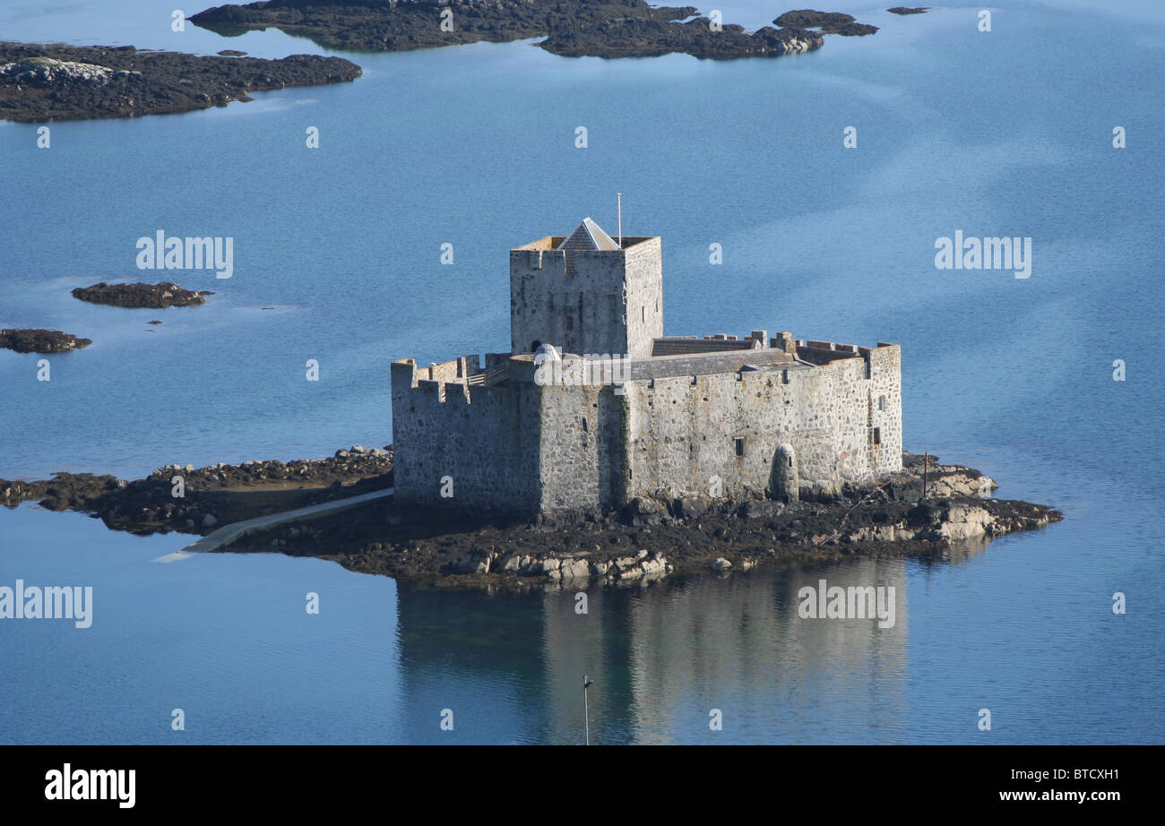 elevated view of Kisimul castle Castlebay isle of Barra Scotland June ...
