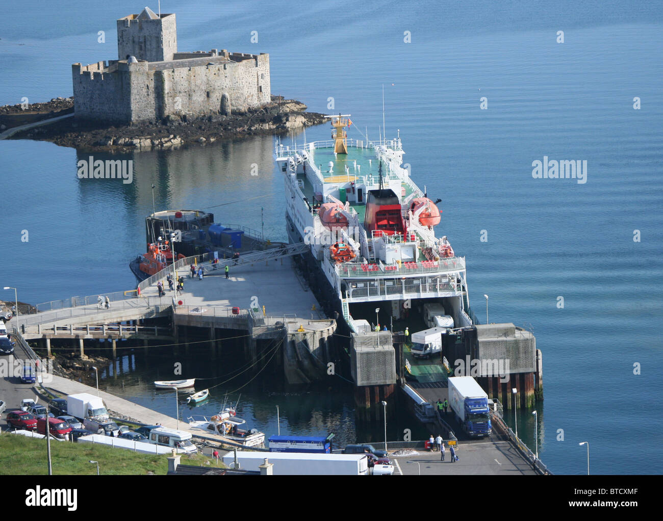 MV Clansman part of the Caledonian MacBrayne fleet docking at Castlebay ...