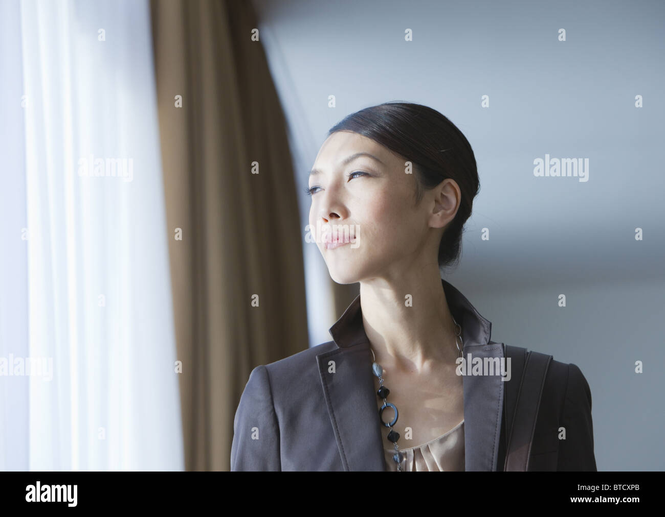 Woman before going to work Stock Photo - Alamy