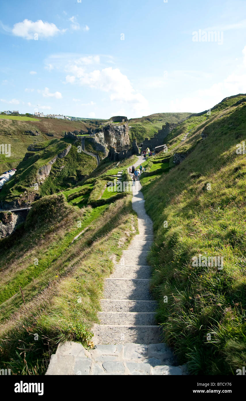 Steps leading to Tintagel Castle, Cornwall, UK Stock Photo - Alamy