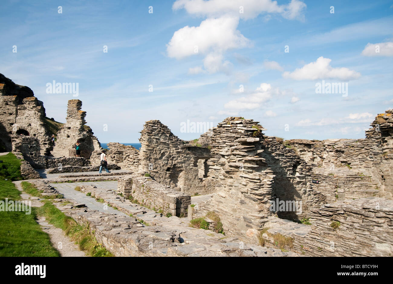 Tintagel (King Arthur's) Castle ruins, Cornwall, England, UK Stock ...