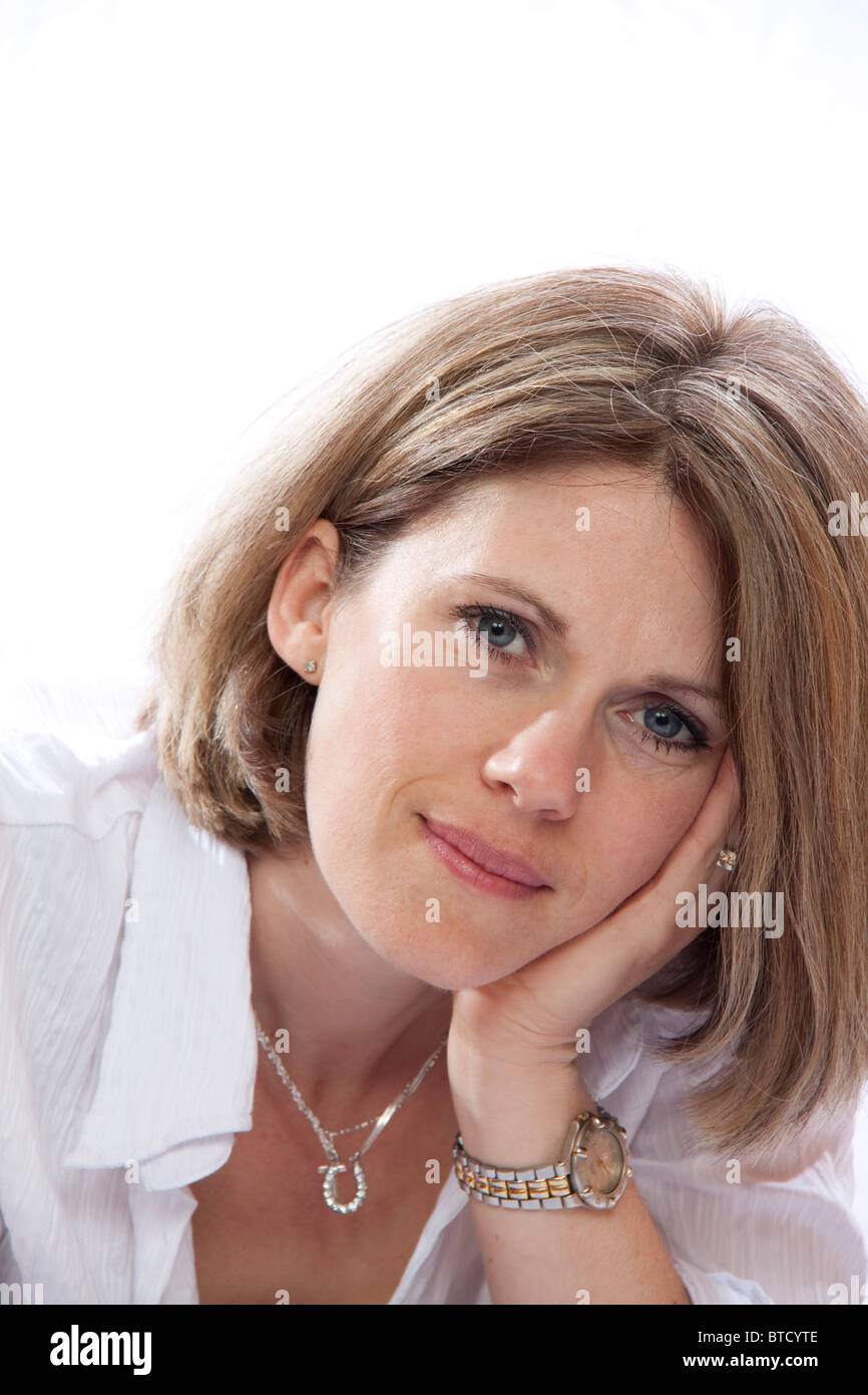 Head shoulders shot woman Cut Out Stock Images & Pictures - Alamy
