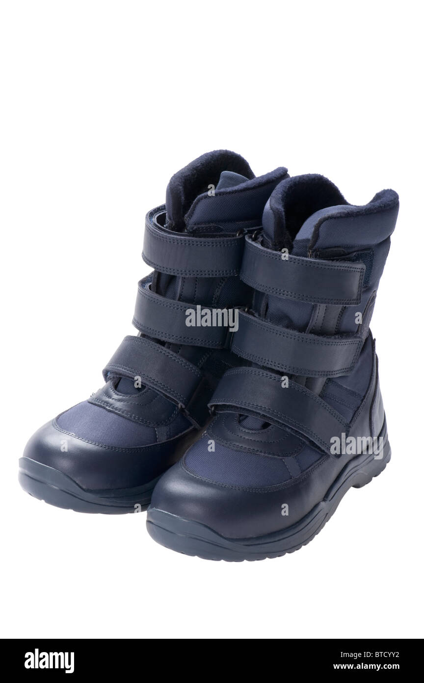 object on white - winter shoes for child close up Stock Photo - Alamy