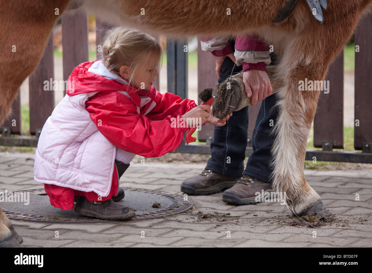 Little girl pony hi-res stock photography and images - Alamy